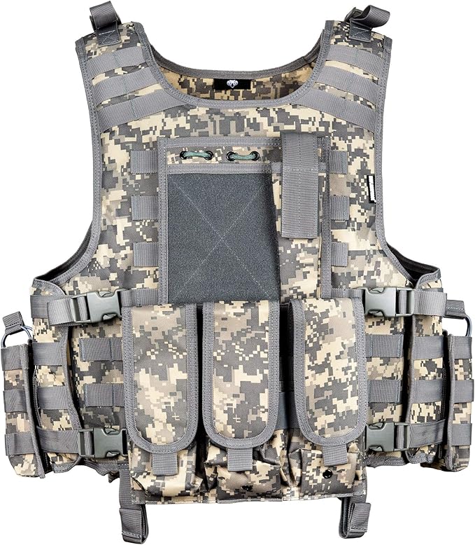 Amazon.com : MGFLASHFORCE Tactical Airsoft Vest Adjustable Modular ...