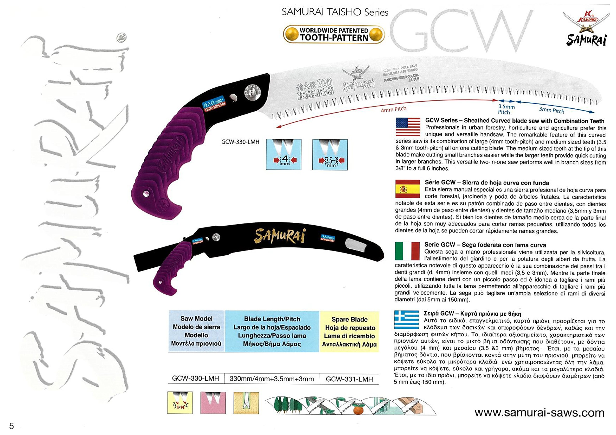 Snapklik.com : Samurai TAISHO GCW-330-LMH 13 Curved Hand Saw + Carrying ...