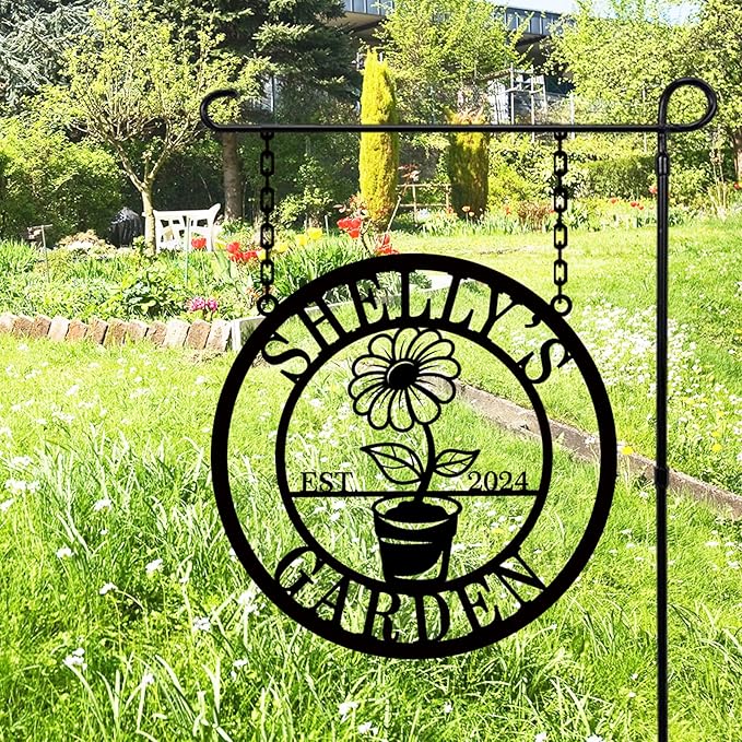 Amazon.com : Custom Metal Garden Sign,Garden Decor for Outside ...