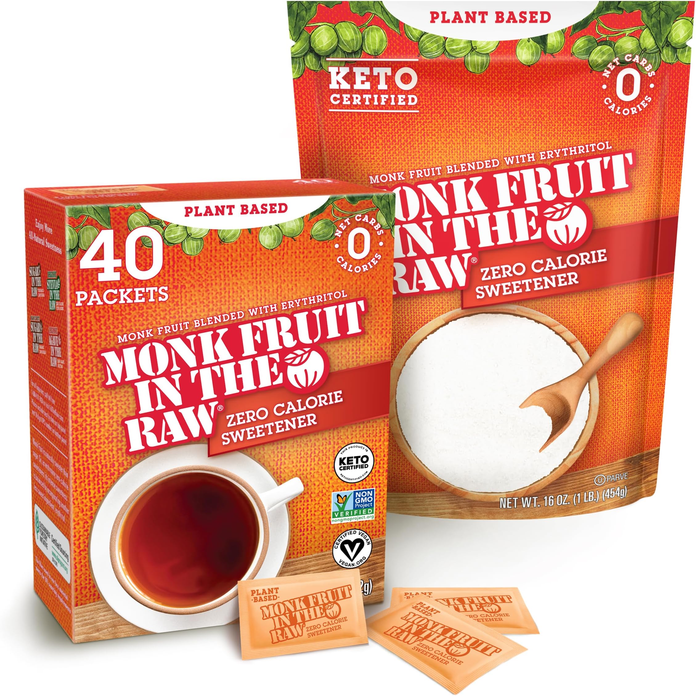 Amazon.com: In the Raw Monk Fruit Sweetener Bundle – 16 Oz Bag of Monk ...