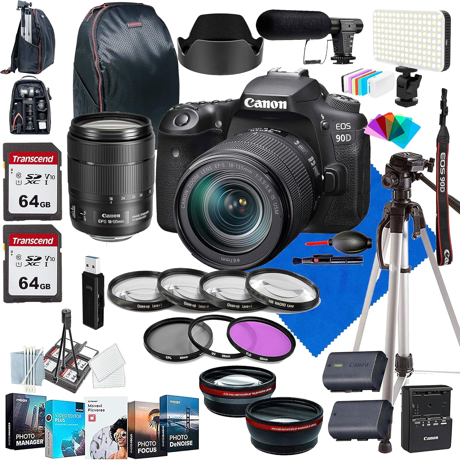Amazon.com : Canon EOS Rebel 90D DSLR Camera with 18-135mm+Commander ...