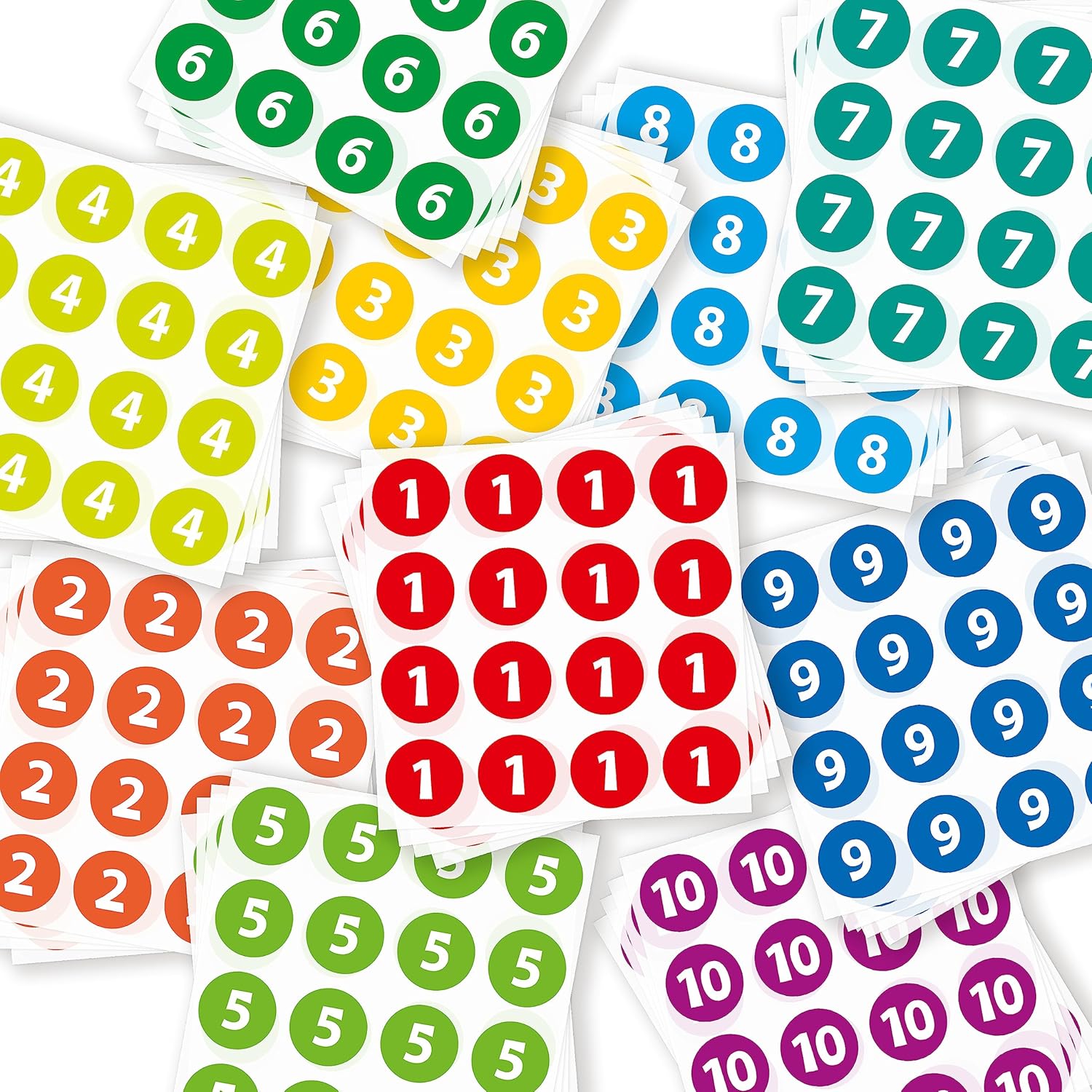 easykart labels 4800 PCS Consecutive Number Stickers 300 Sheets 1-10 ...