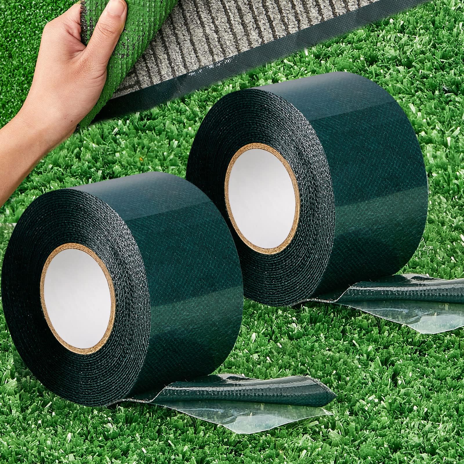 Amazon.com: 2 Rolls 2 in x 16.5 ft Double Sided Turf Tape Artificial ...