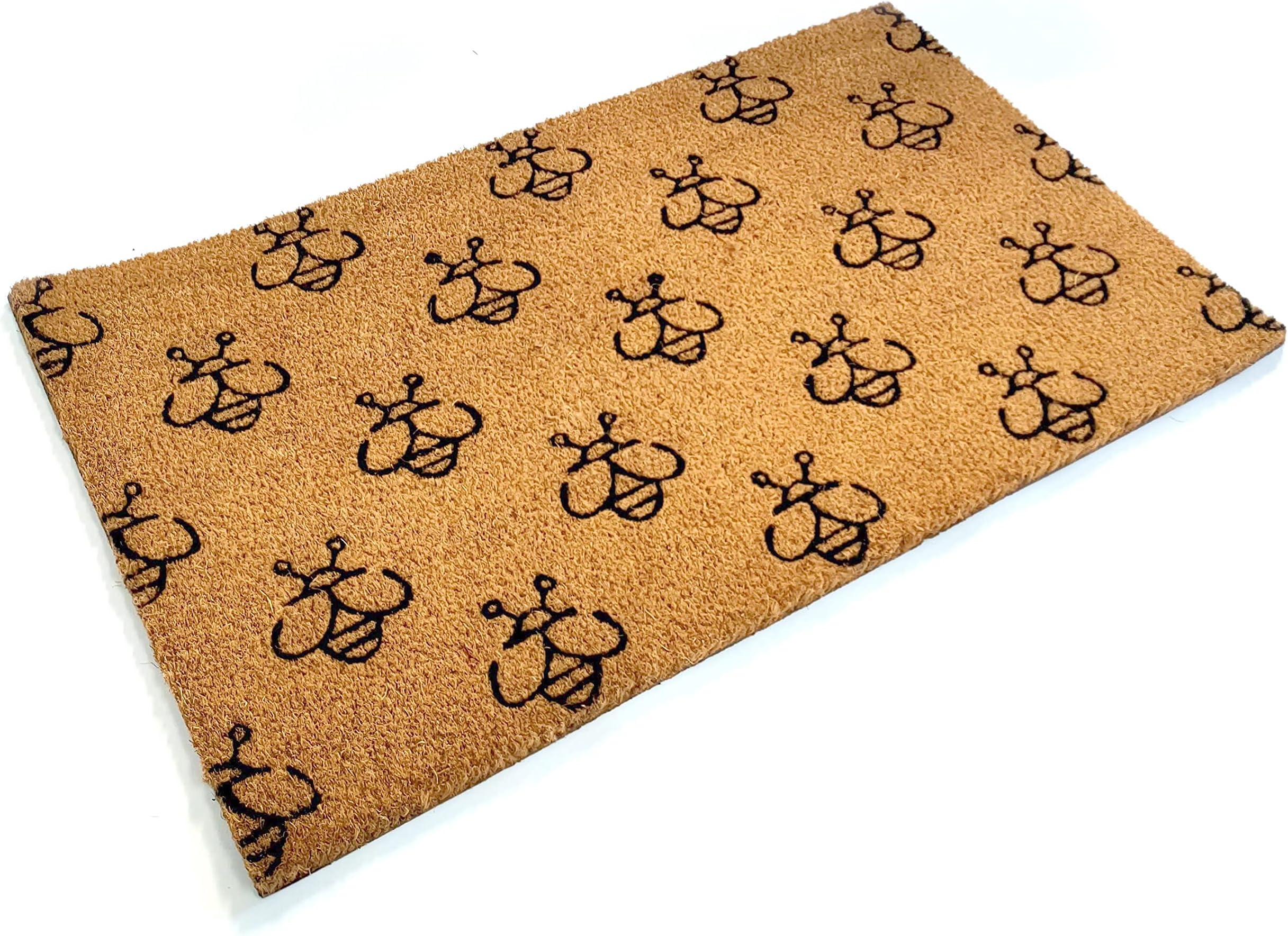 Black Ginger Large, Thick, Decorative, Patterned Coir Door Mats with ...