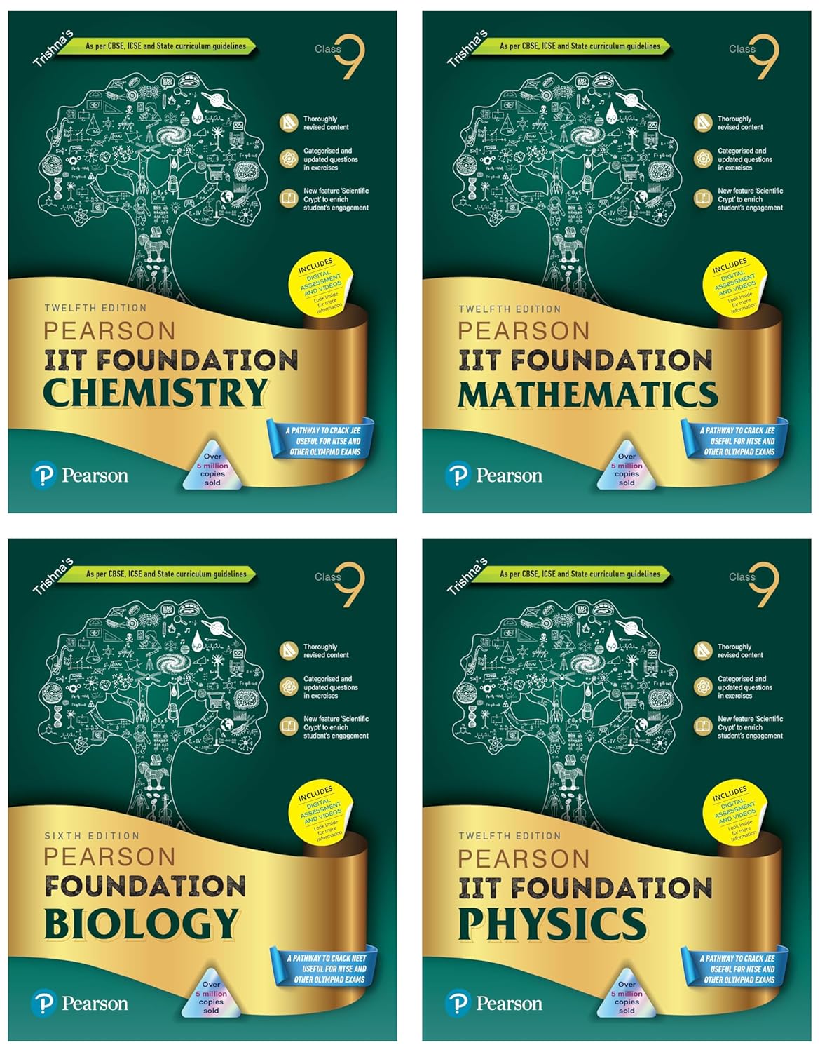 Buy Pearson IIT Foundation- Physics+ Chemistry + Maths + Biology Class ...