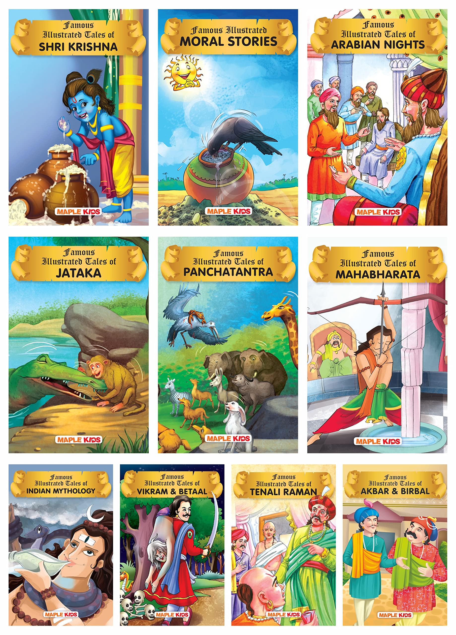 Famous Illustrated Tales-English (Set of 10)- Moral Stories,Jataka ...