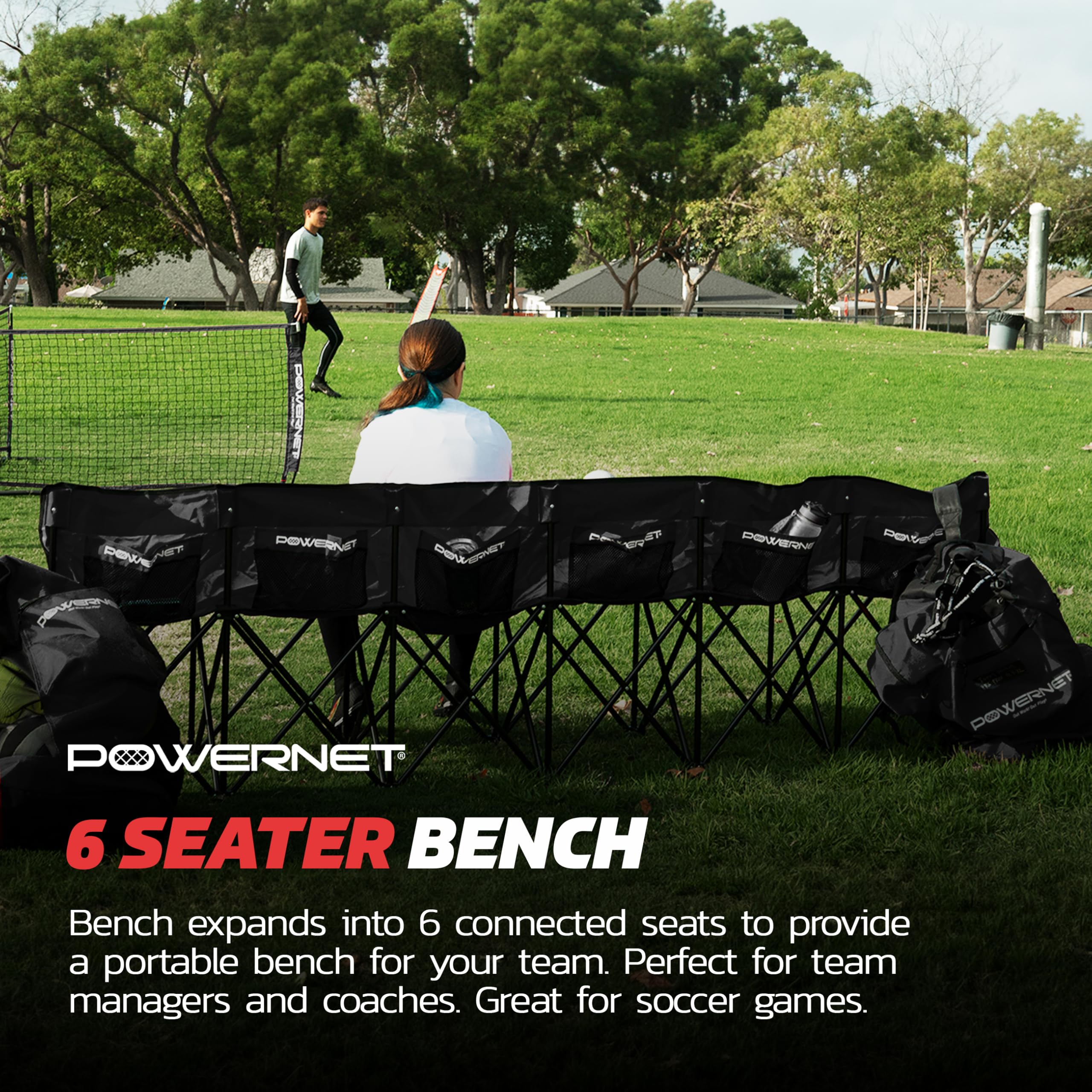 Snapklik.com : PowerNet 6 Seater Team Bench Folding Chair, Portable ...