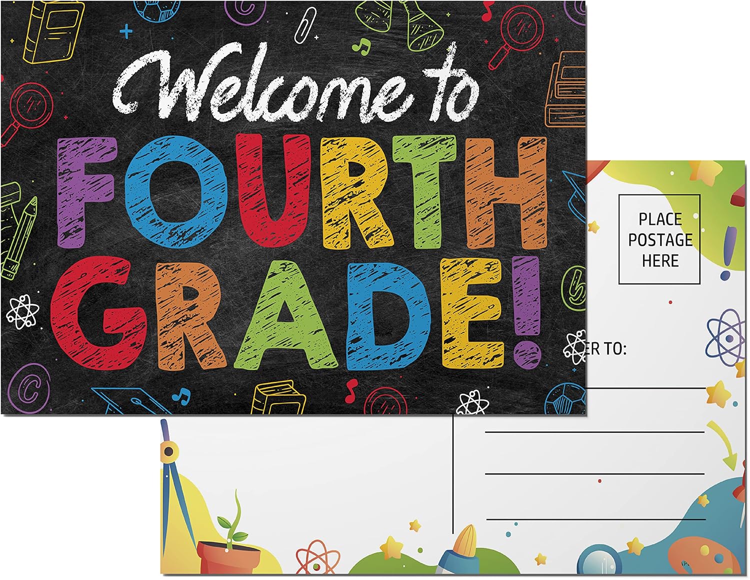 Welcome To 4th Grade Postcards - (50 Pack) 4"X6" Welcome Back to School Postcards For Students ...