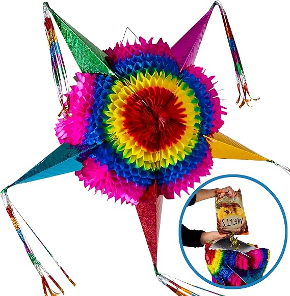Pinata de estrella extragrande hecha a mano + cuerda de plástico de 30 ...