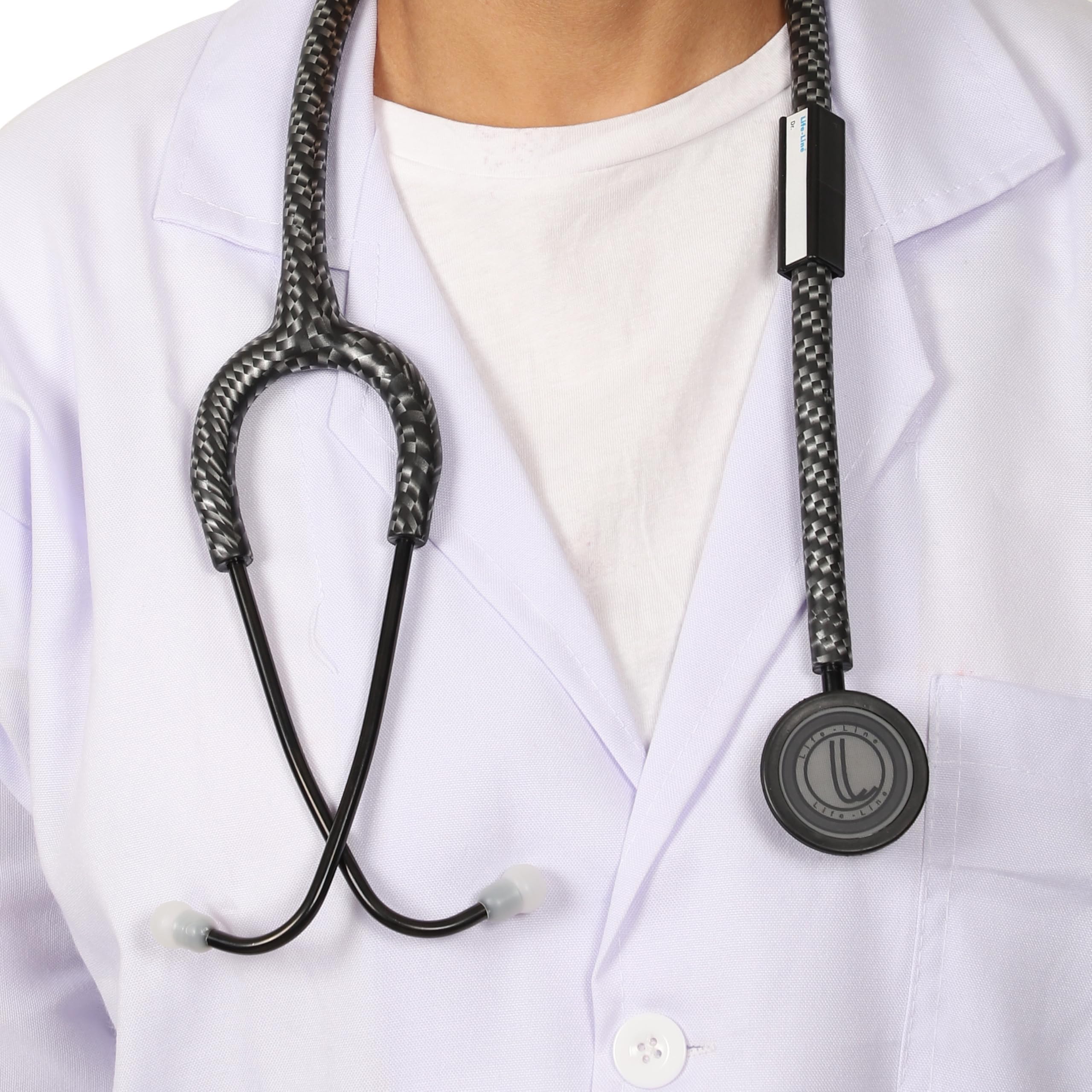 LIFE LINE 'MIDNIGHT CARBON II' Stethoscope (Black Titanium Finish ...