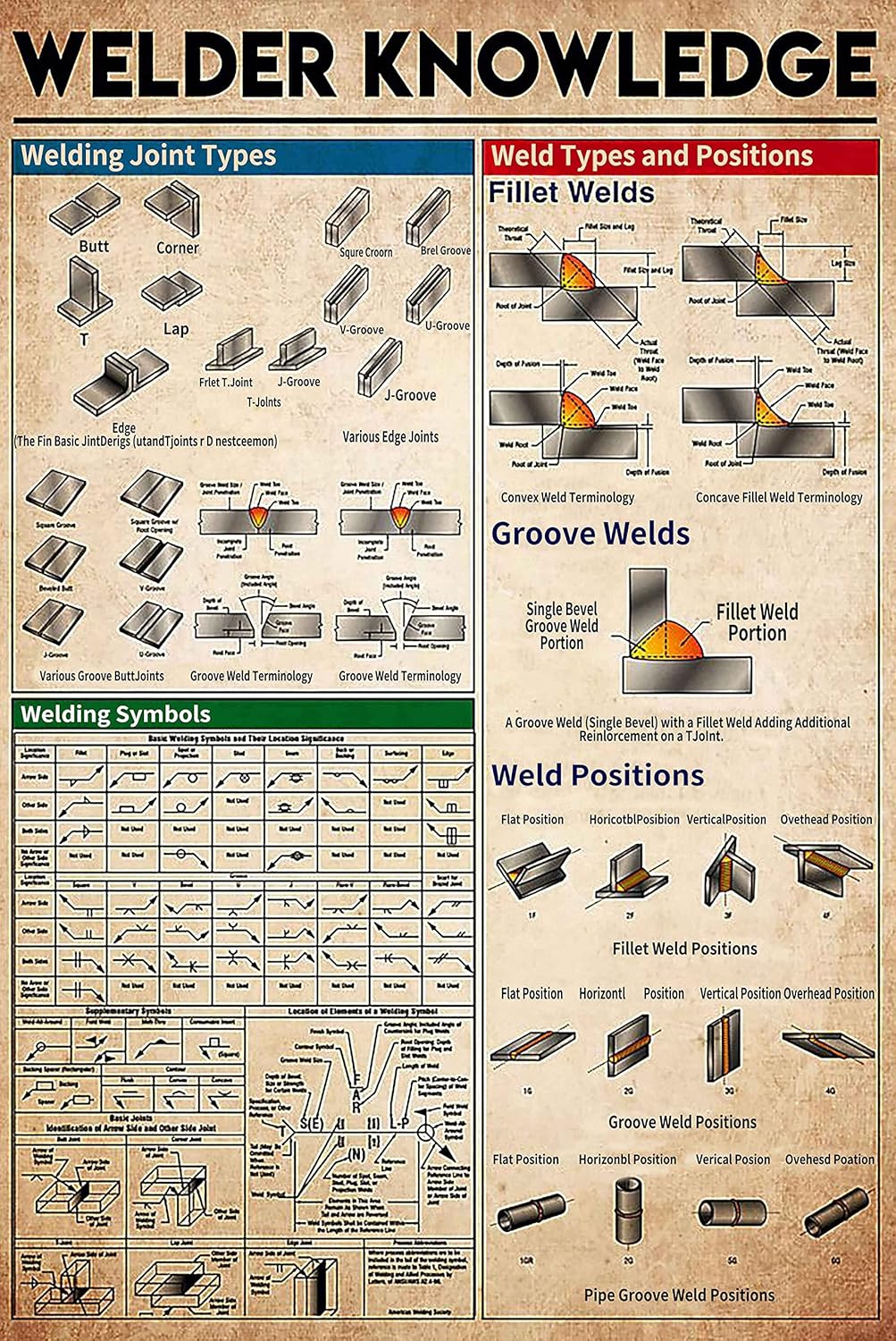 Amazon.com: GOThDOThYE Welder Knowledge Metal Tin Sign Welding Joint ...
