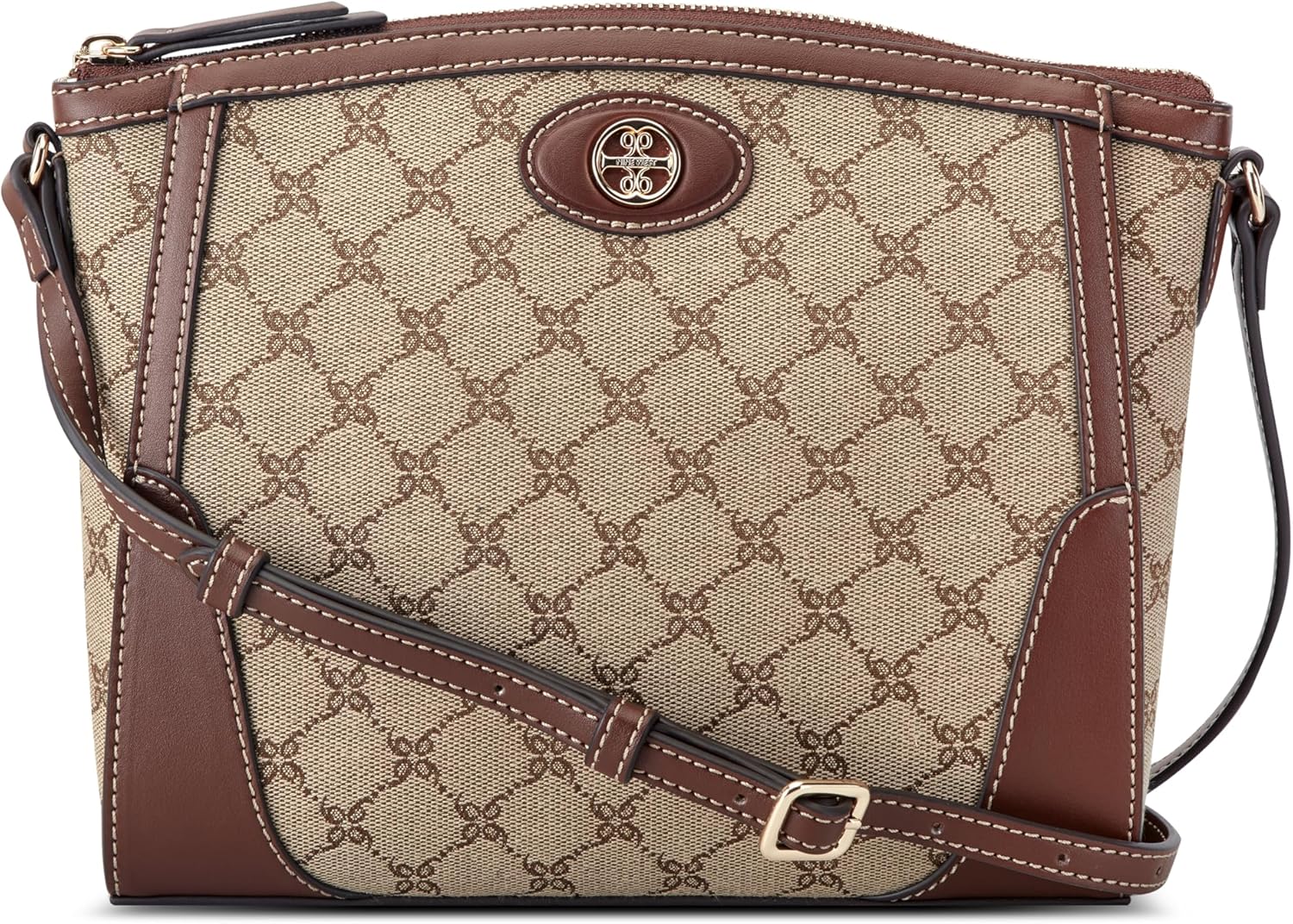 Nine West Innes Crossbody, Mocha Logo Mahogany: Handbags: Amazon.com