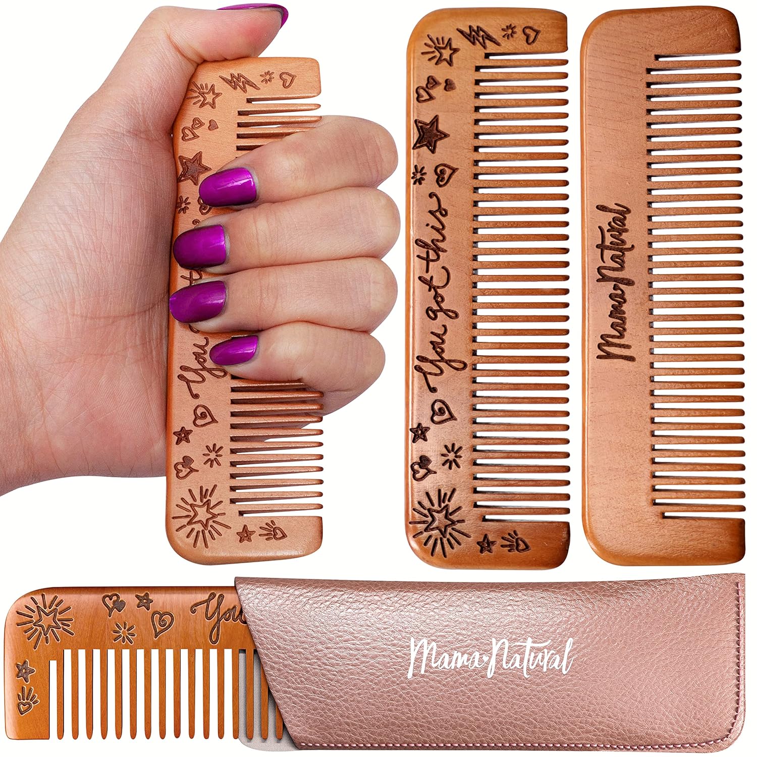 Amazon.com : Mama Natural Birthing Comb for Labor Pain Relief | Wood ...