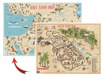 Bible Map - Fold Out Pamphlet, Illustrated Map for Kids, Teens and ...