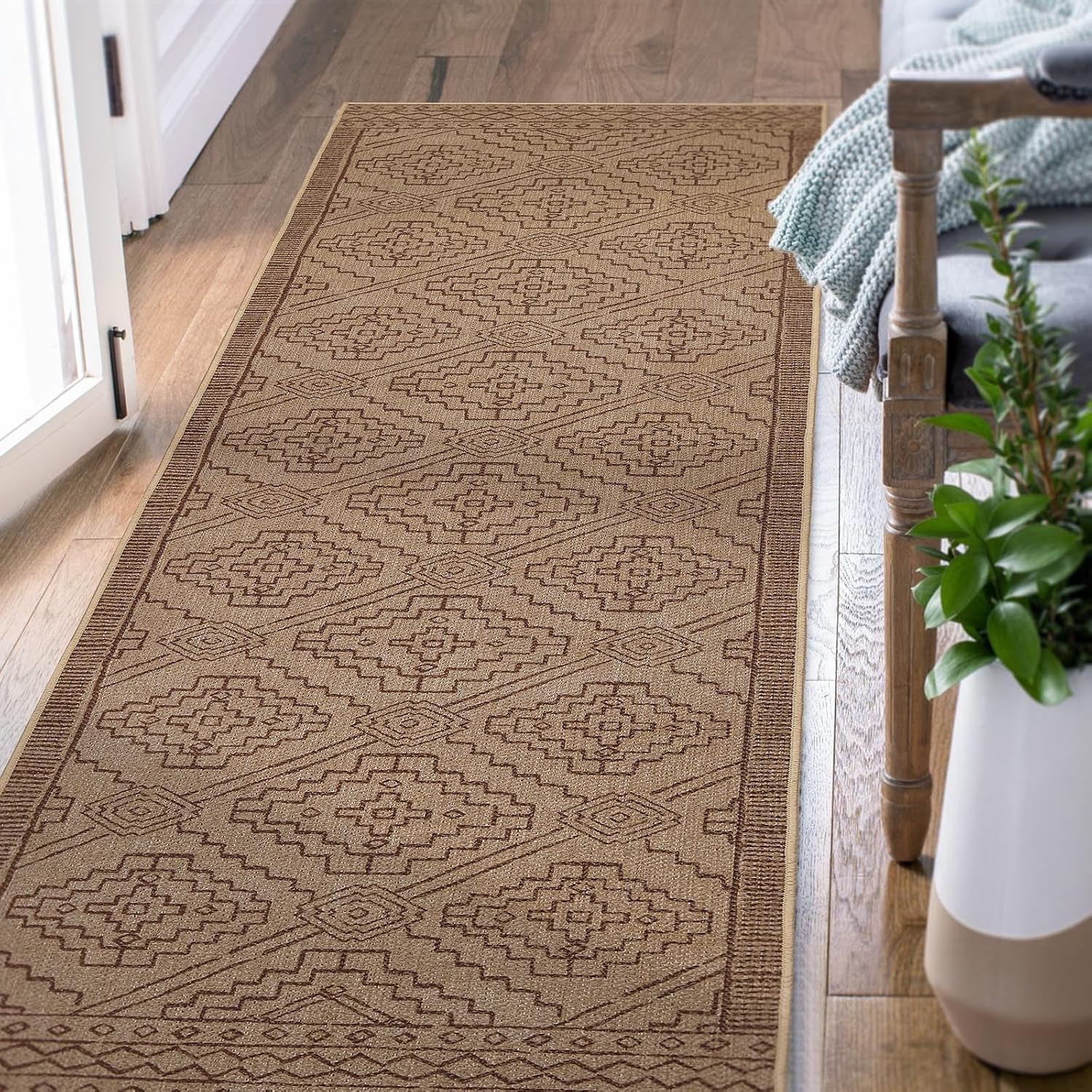 Amazon.com: jinchan Runner Rug 2x8 Area Rug Boho Chic Jute Mat Recycled ...