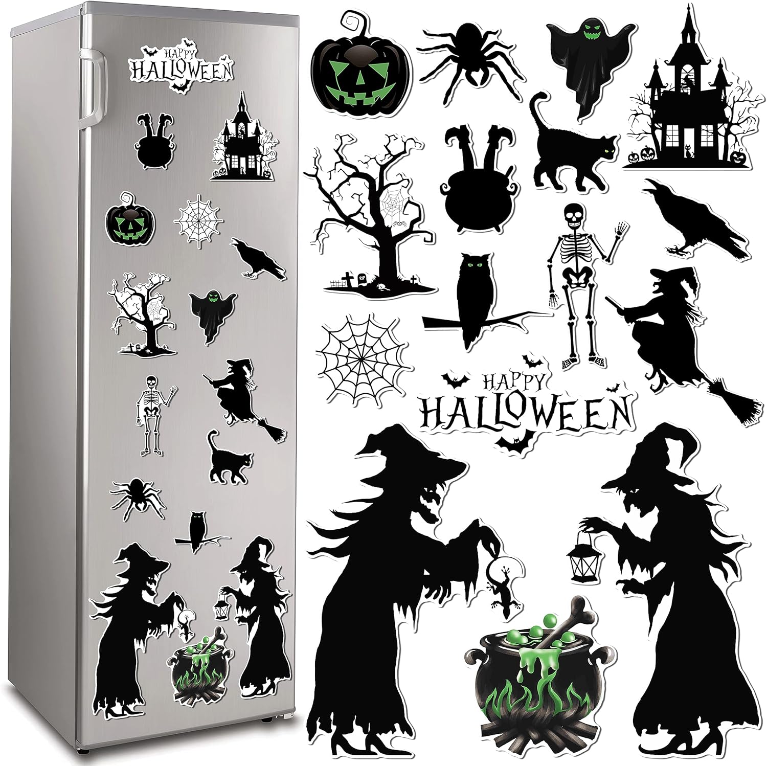 Amazon.com: Halloween Magnets Decoration 16Pcs, Happy Halloween ...