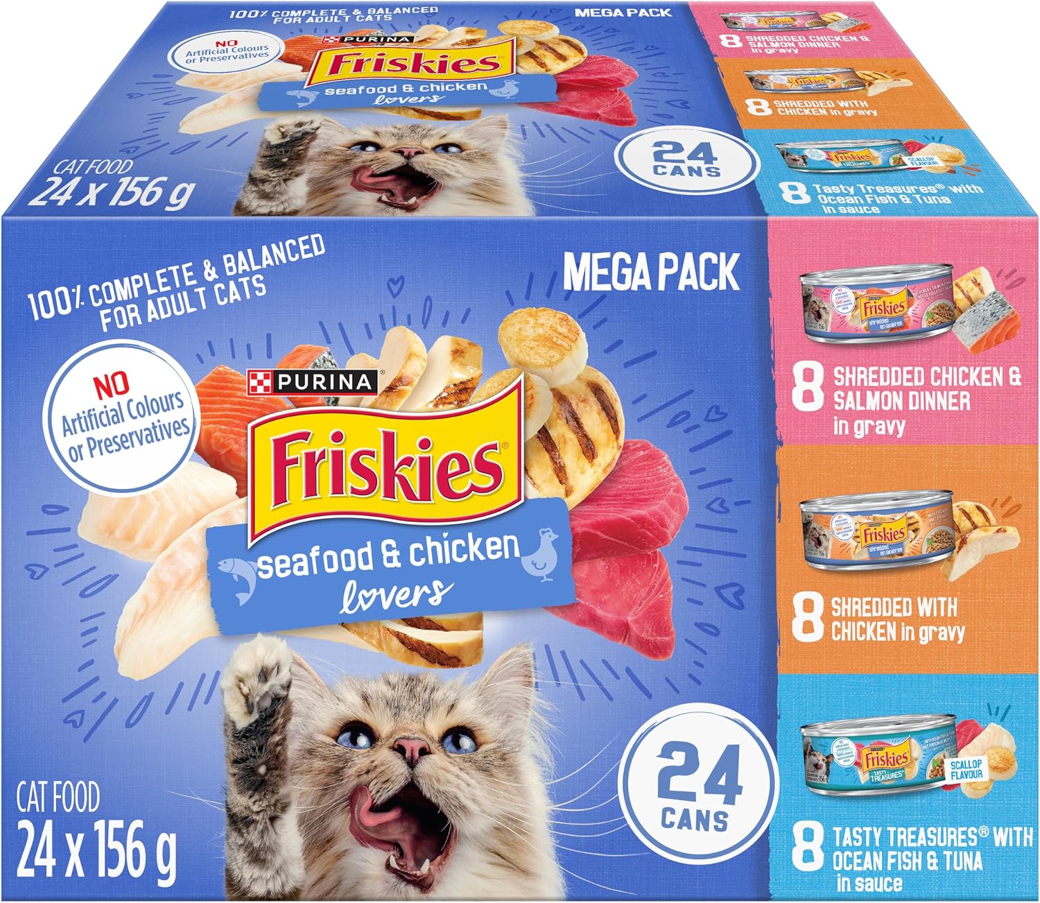 Friskies Seafood & Chicken Lovers Wet Cat Food Variety Pack