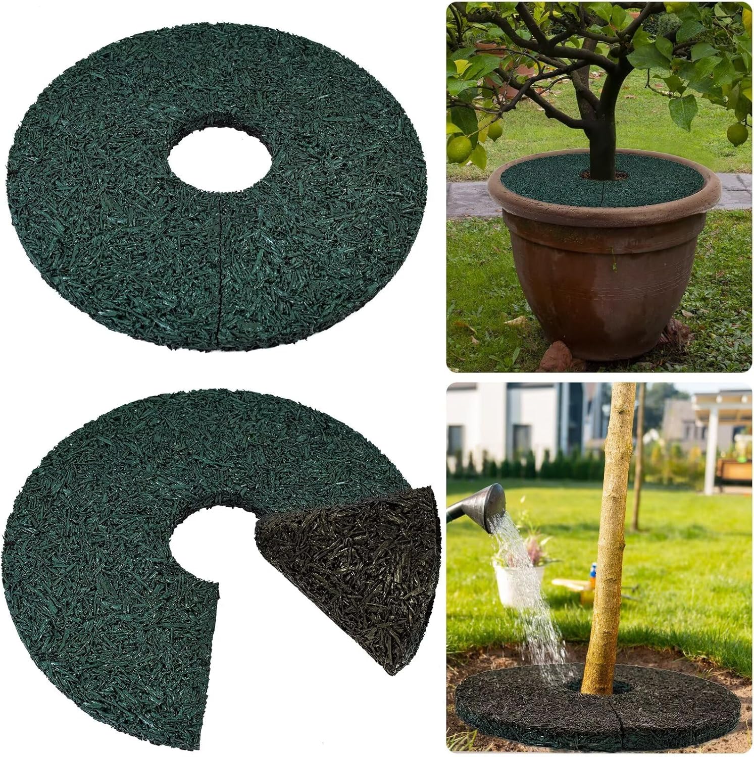 Amazon.com : 2pcs Double Side Rubber Tree Mulch Ring, 12In Heavy Duty ...