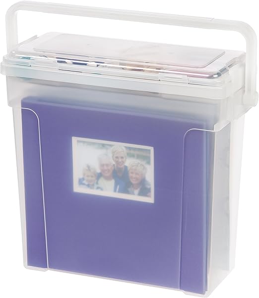 Amazon.com: IRIS Portable Scrapbook File Box, Clear