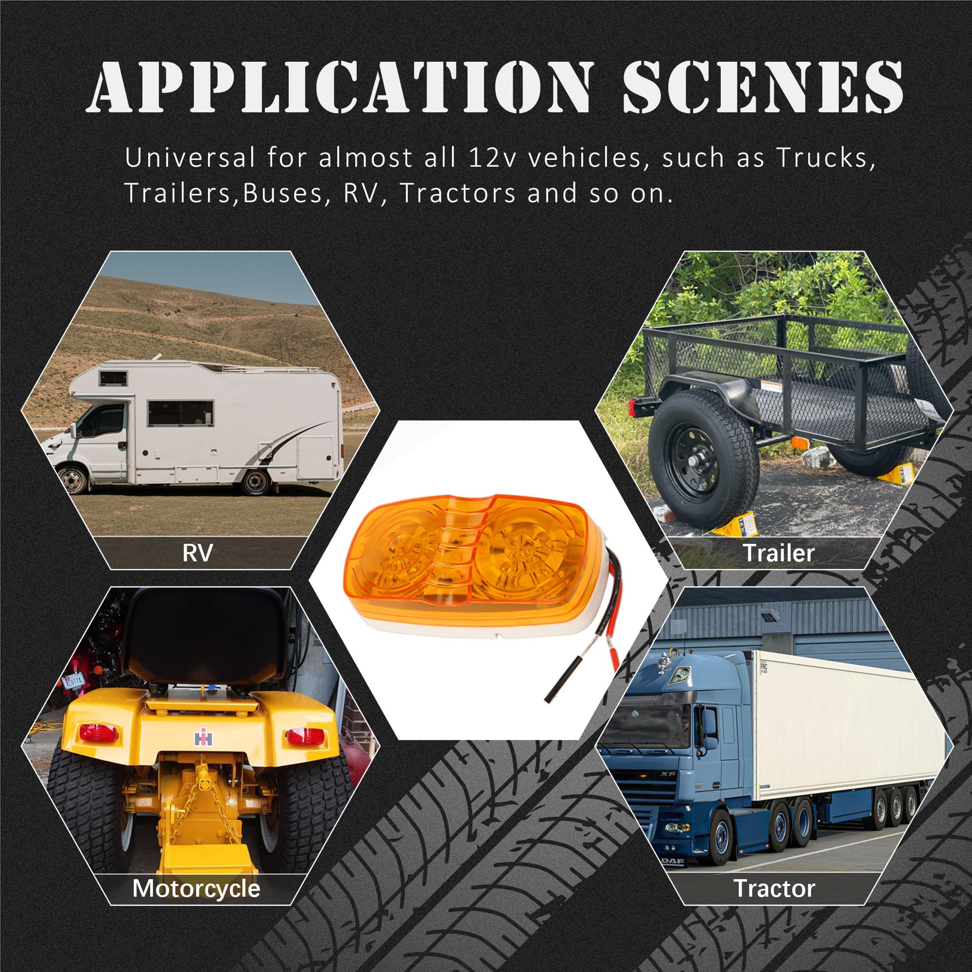 Snapklik.com : 2 Pcs RV Trailer Marker LED Light, Bullseye/Tiger Eye ...