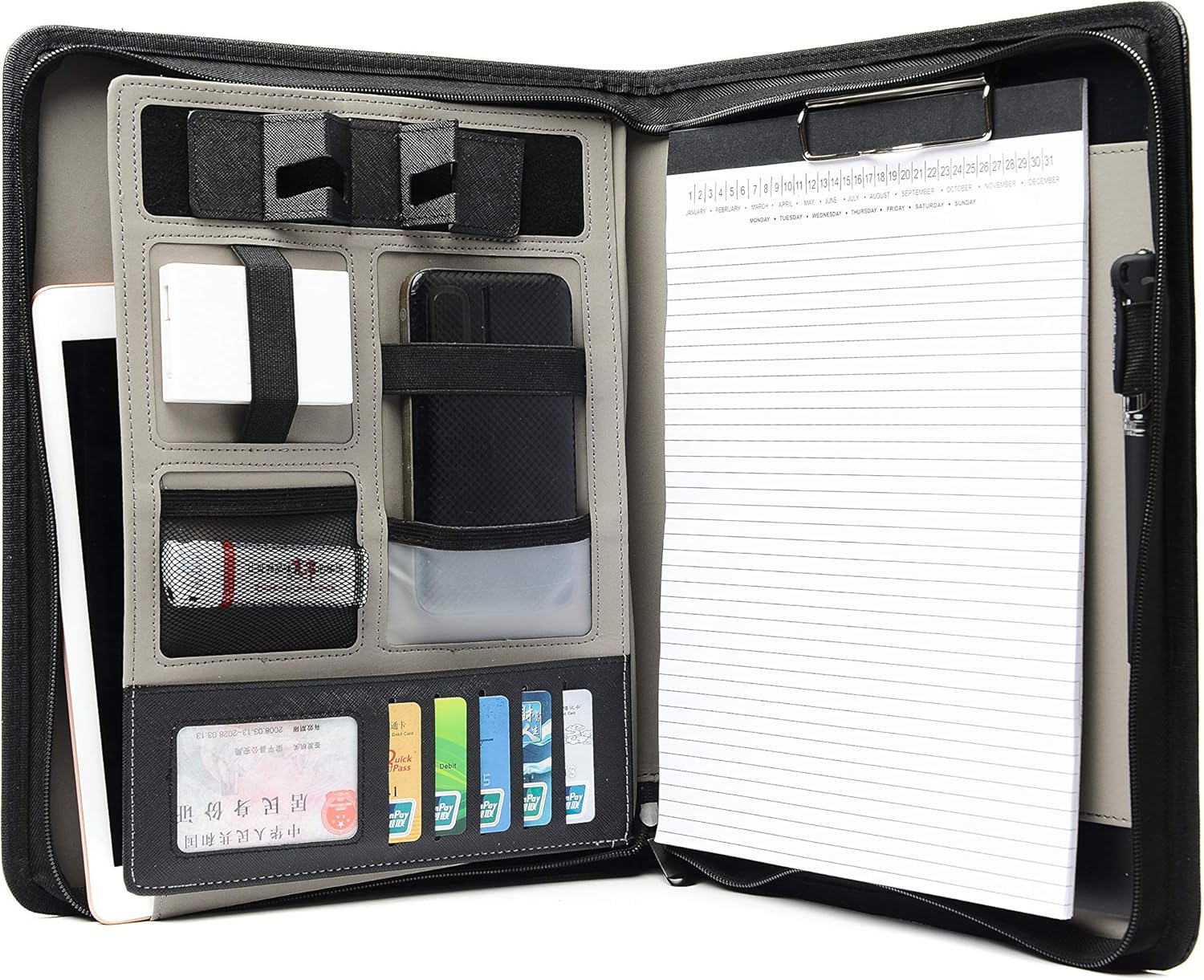 Amazon.com : Lakeber Padfolio for Women & Men, Notepad, Portable PU ...