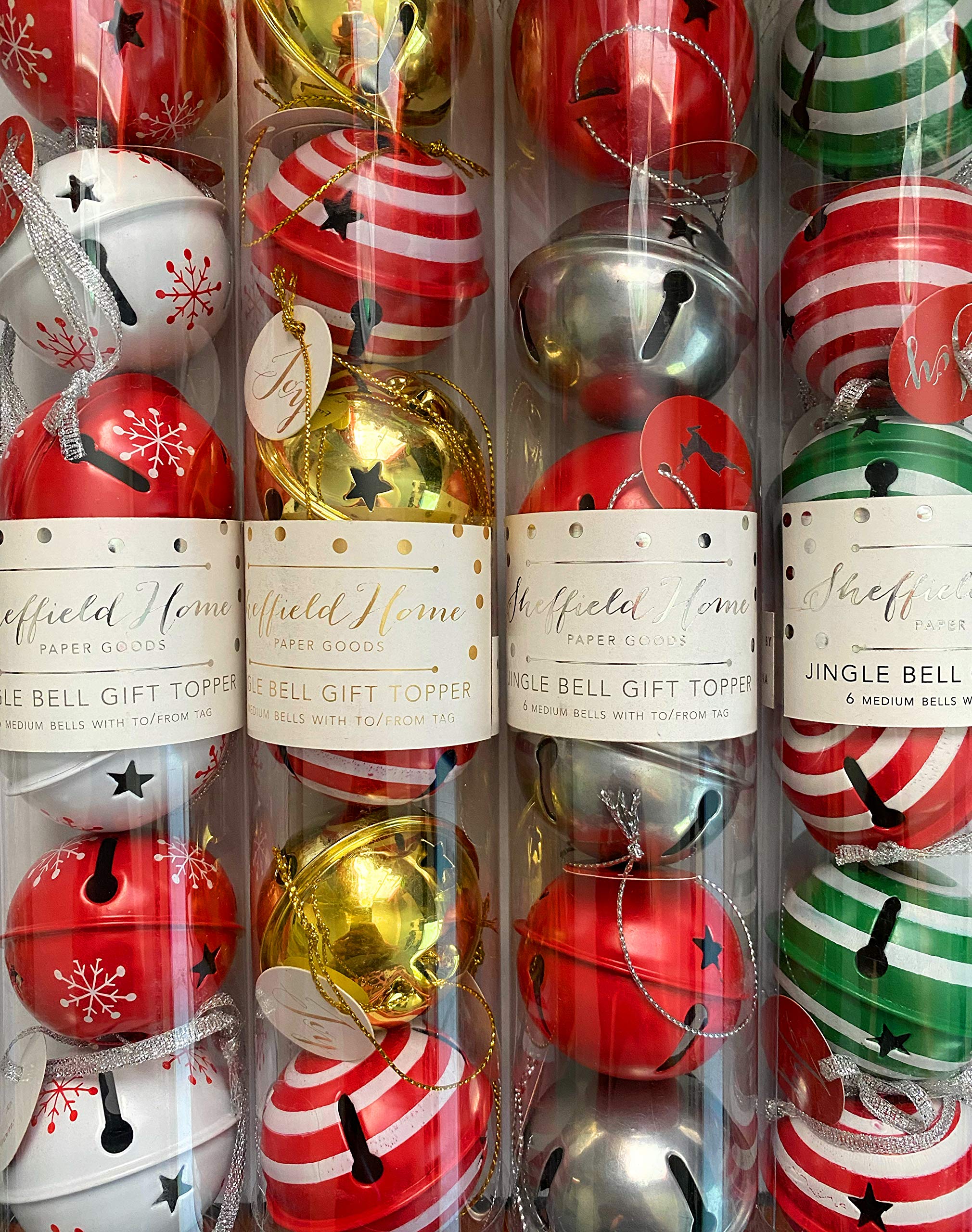 Amazon.com: Sheffield Home Paper Goods Jingle Bell Gift Toppers One 6 ...