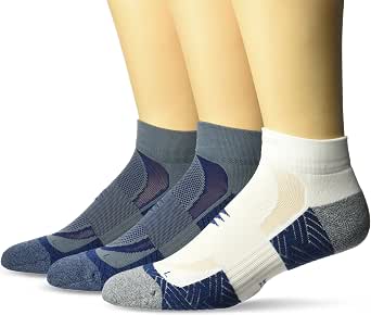 PowerSox Men's ApexPro Low Cut Socks with Moisture & Odor Control, 3 ...