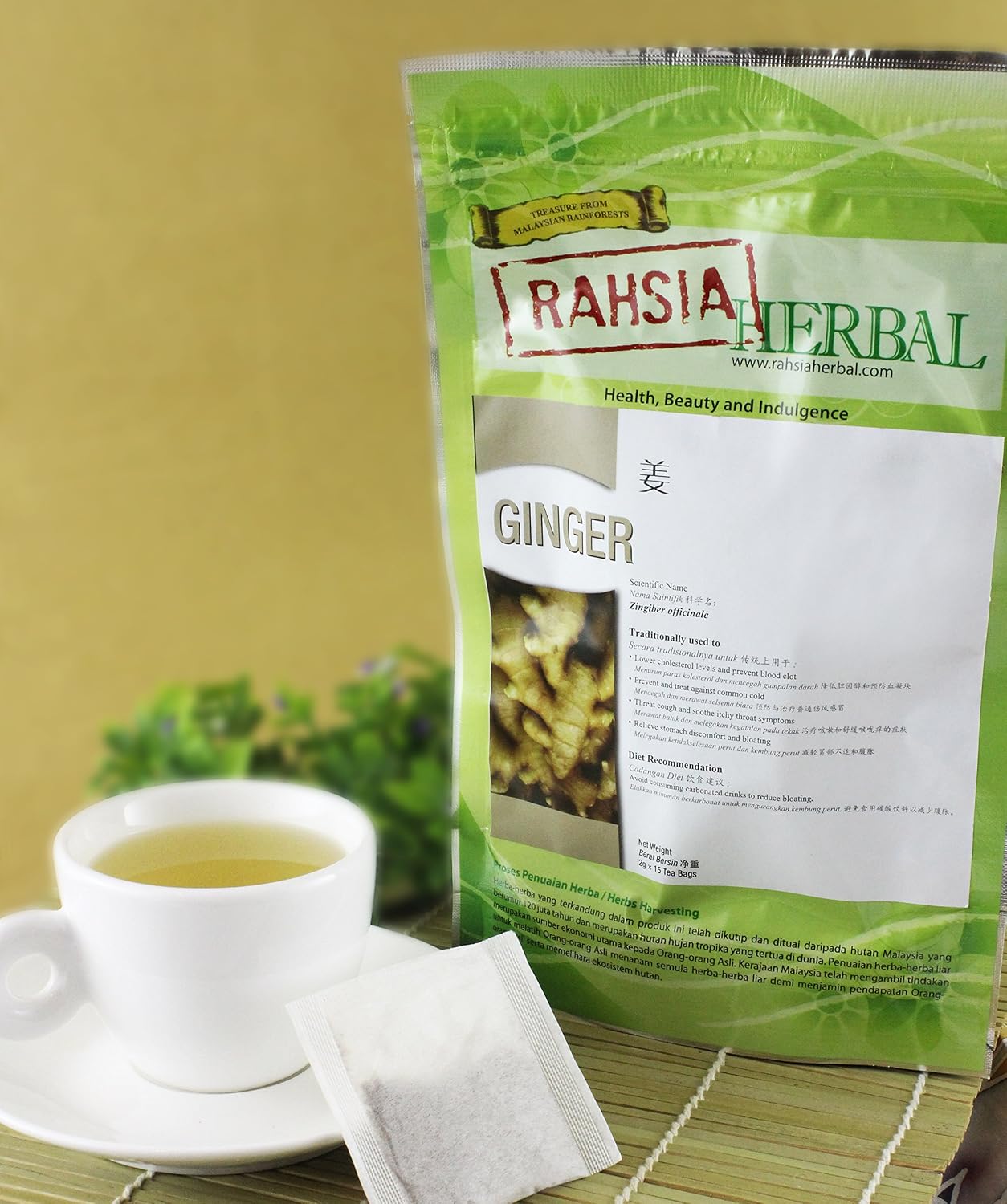 Amazon.com : All Natural Ginger Tea (30g) : Herbal Teas : Grocery ...