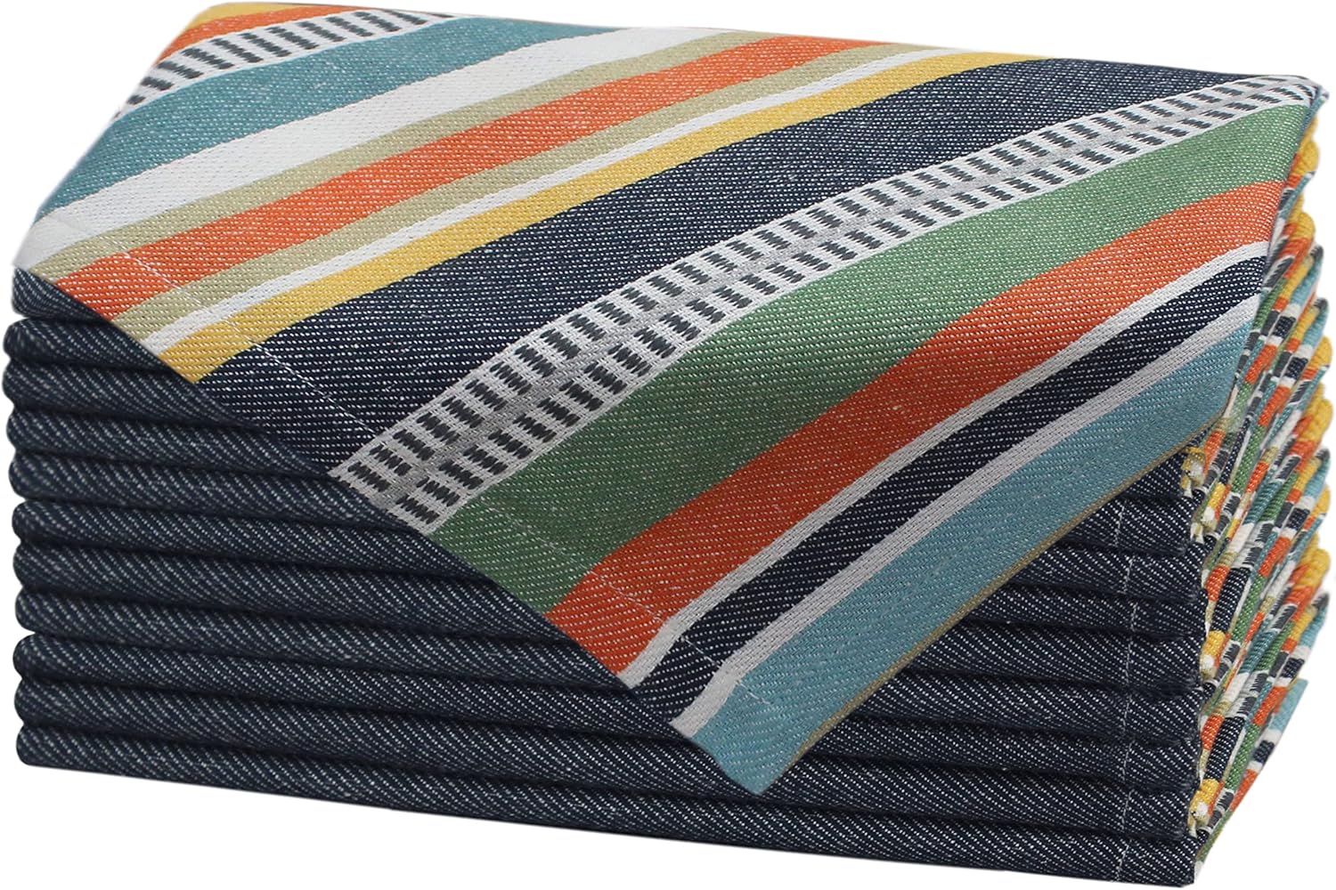 Amazon.com: COTTON CRAFT Cloth Napkin - Set of 12 Mexican Serape Woven ...