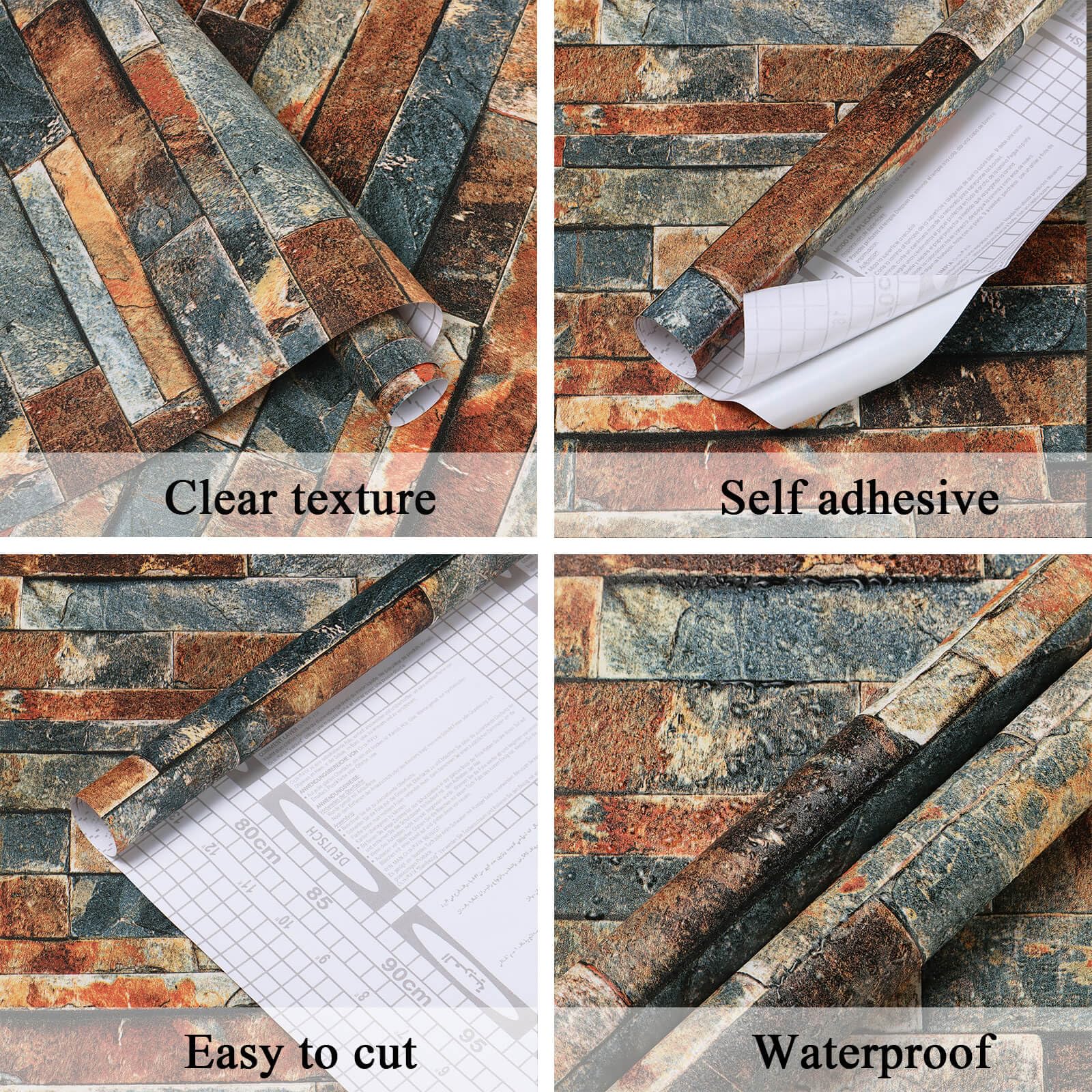 Snapklik.com : Stone Brick Wallpaper Peel And Stick Wallpaper Self ...