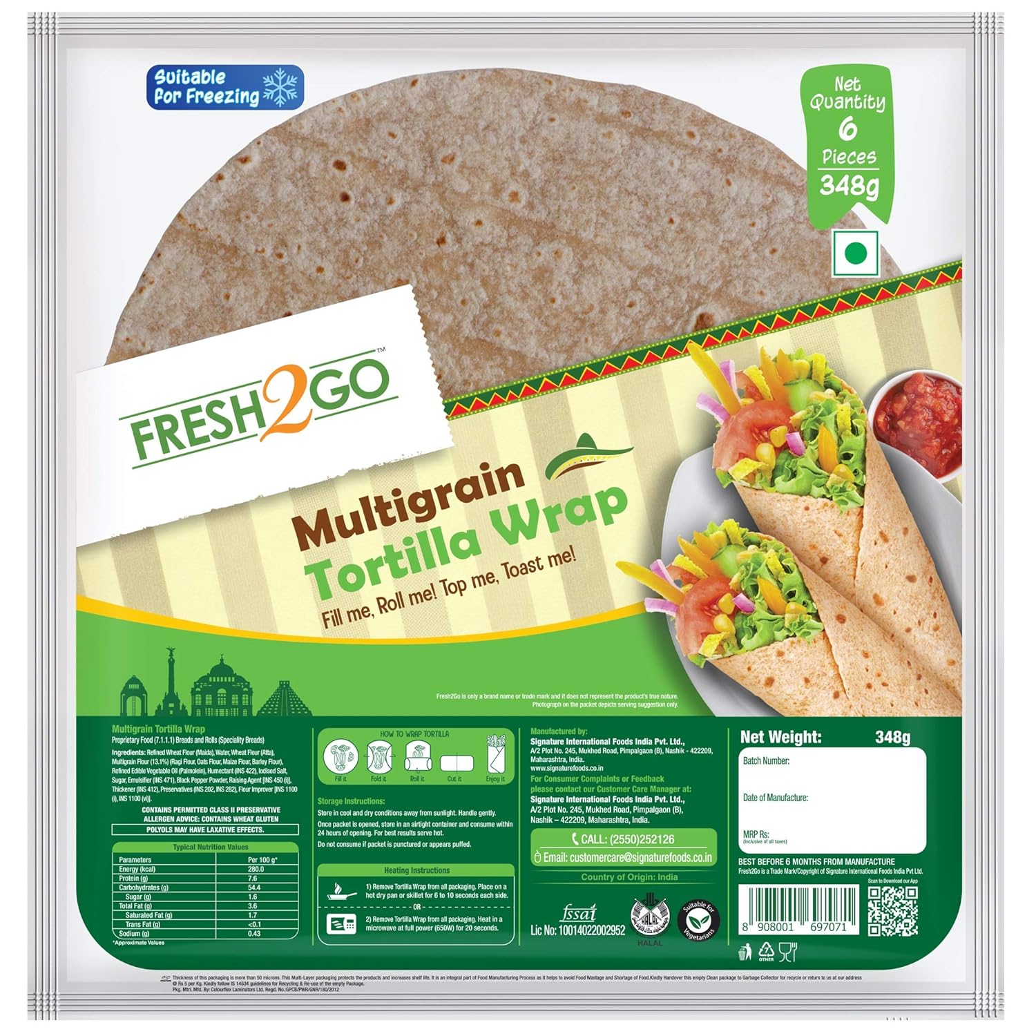 Fresh2Go Multigrain Tortilla, 348 g : Amazon.in: Grocery & Gourmet Foods