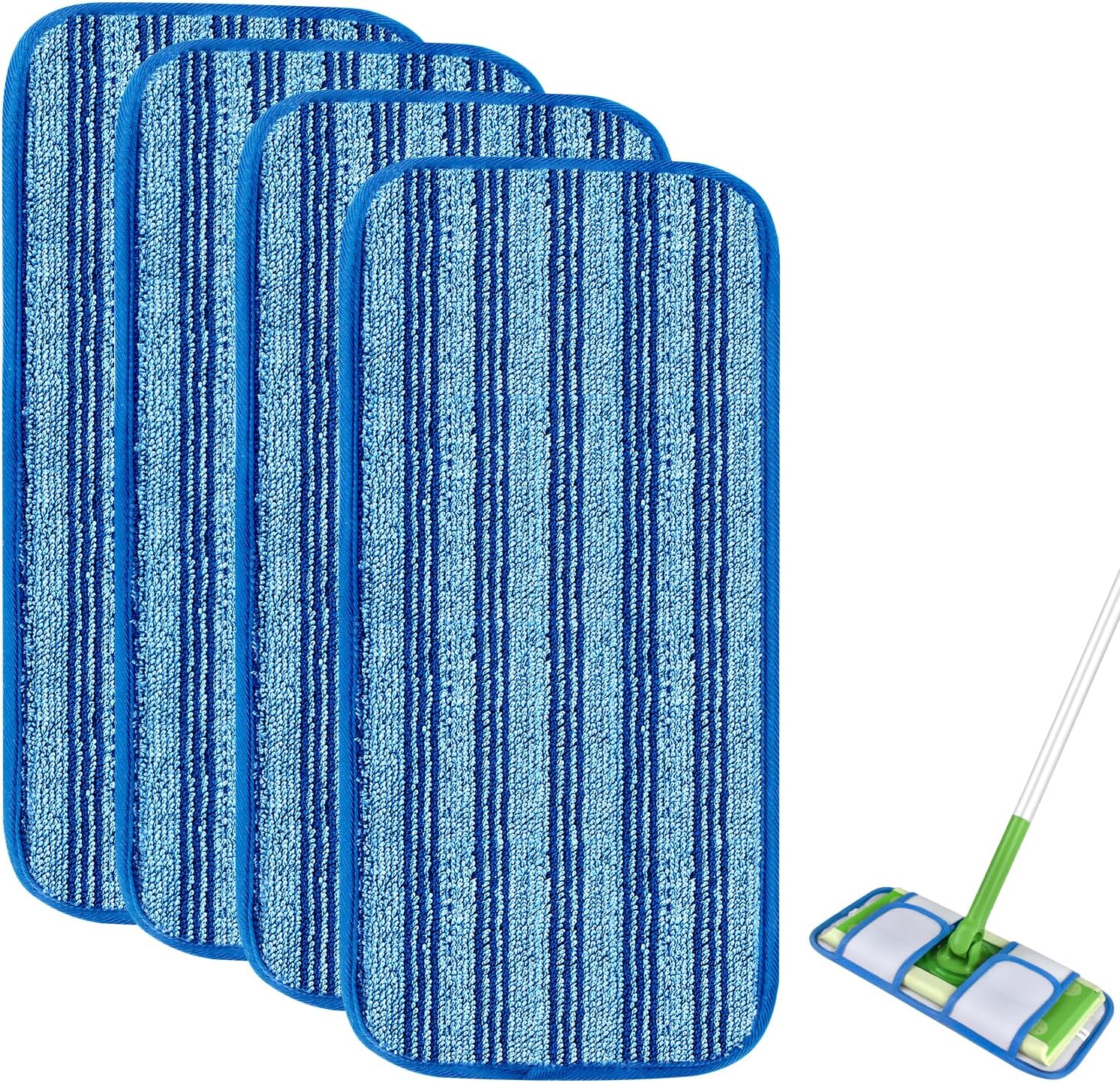 Amazon.com: Mop Pads Compatible with Swiffer Sweeper Mop (Blue, 4 Pack ...