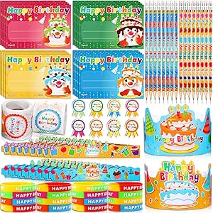 Amazon.com: Teling 264 Pcs Happy Birthday Kit for Kids Classroom ...