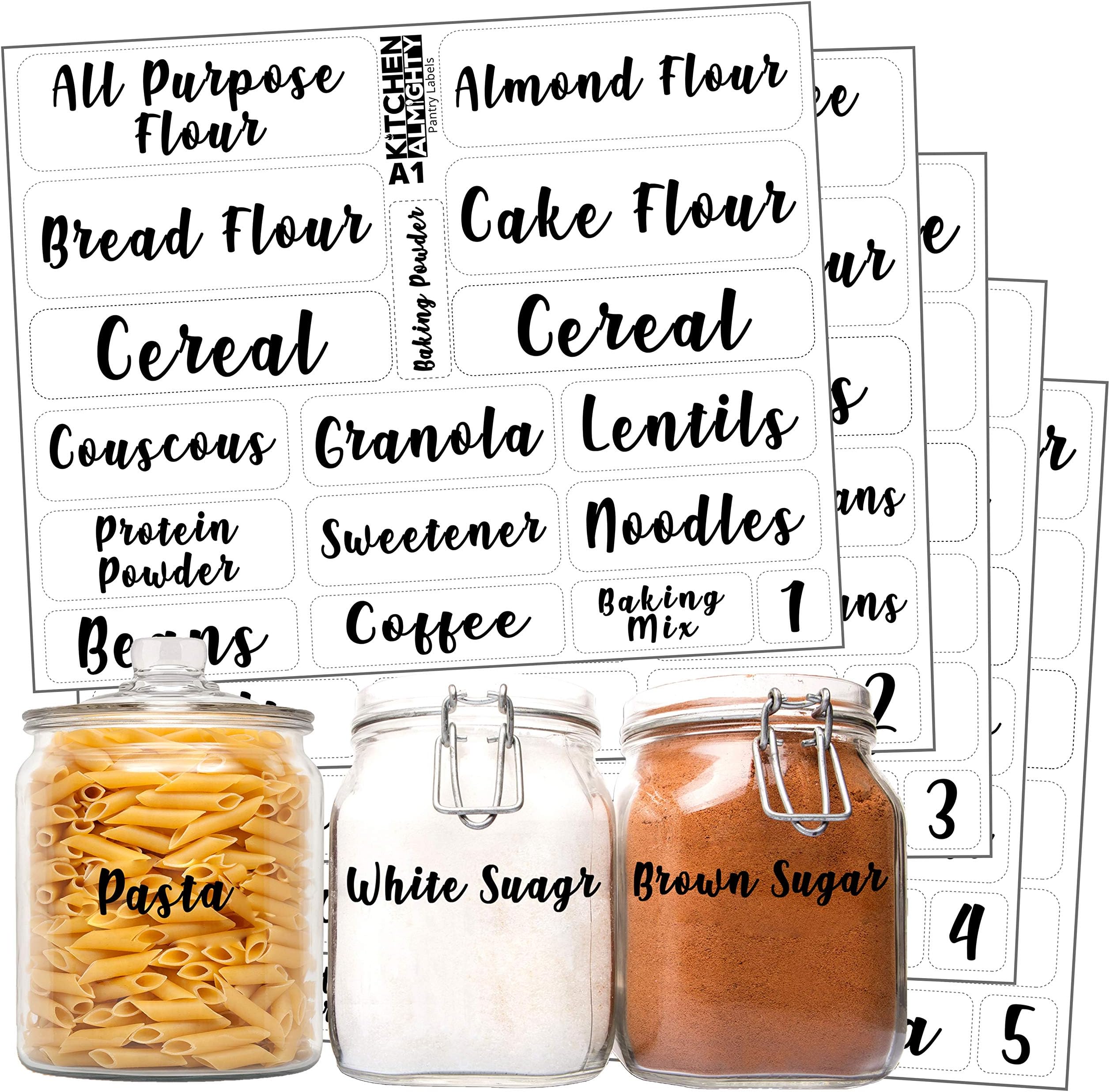 Amazon.com : 329 Preprinted Pantry Labels for Containers: Clear, Water ...