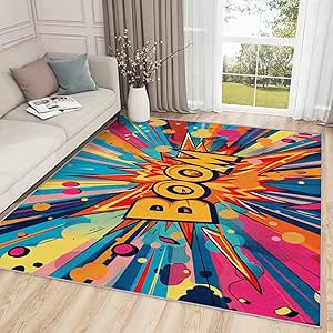 Amazon.com: SherAvant Comic Book Rugs for Man Cave - 3x4 Rug - Comic ...