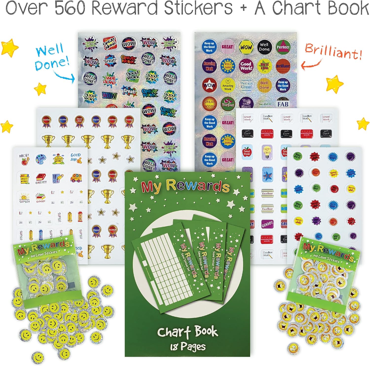 Reward Stickers & Reward Chart Book – Over 560 Incentive Stickers & 18 ...