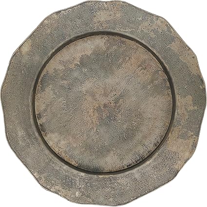 Amazon.com | Elegant Hammered Metal Charger Plate with Scallop Edge ...