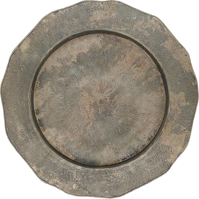 Amazon.com | Elegant Hammered Metal Charger Plate with Scallop Edge ...