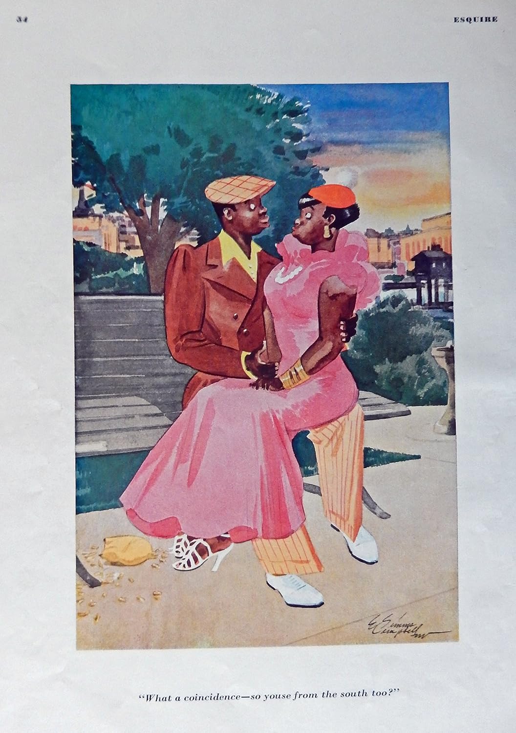 Amazon.com: E. Simms Campbell, Cartoon, Original Vintage 30's Esquire ...