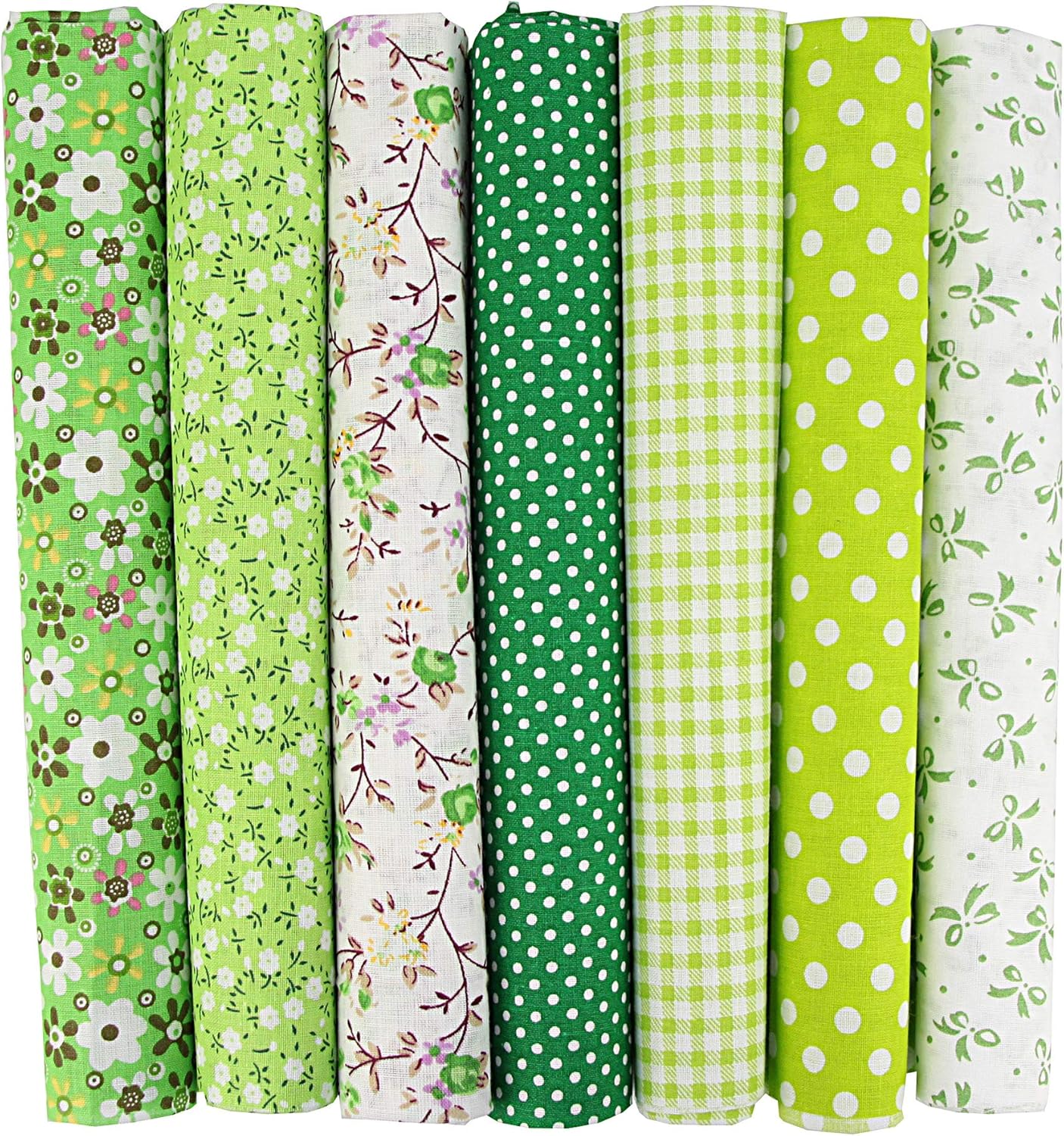 1 Set of 7 Patchwork Fabrics Package, Cotton Decorative Fabric, Squares ...