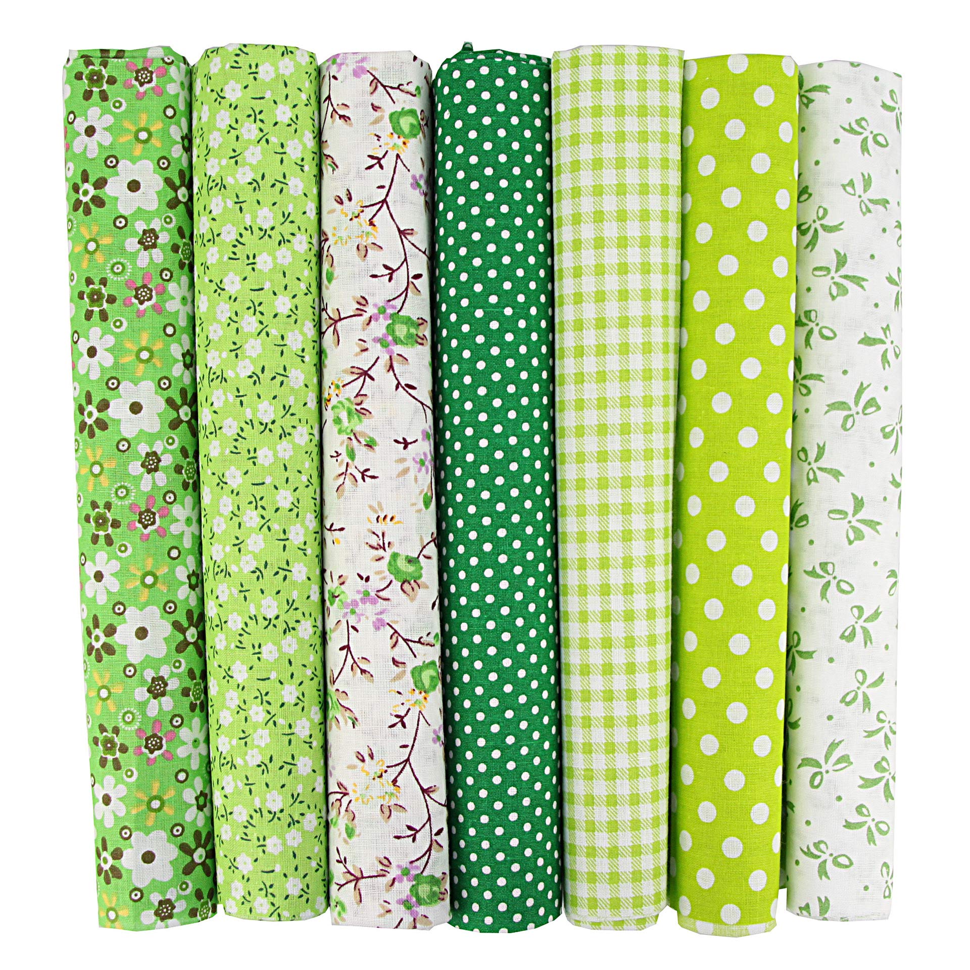Amazon.com: 7PCS Flower Cotton Fabric Squares 20" x 20" Fat Quarter ...