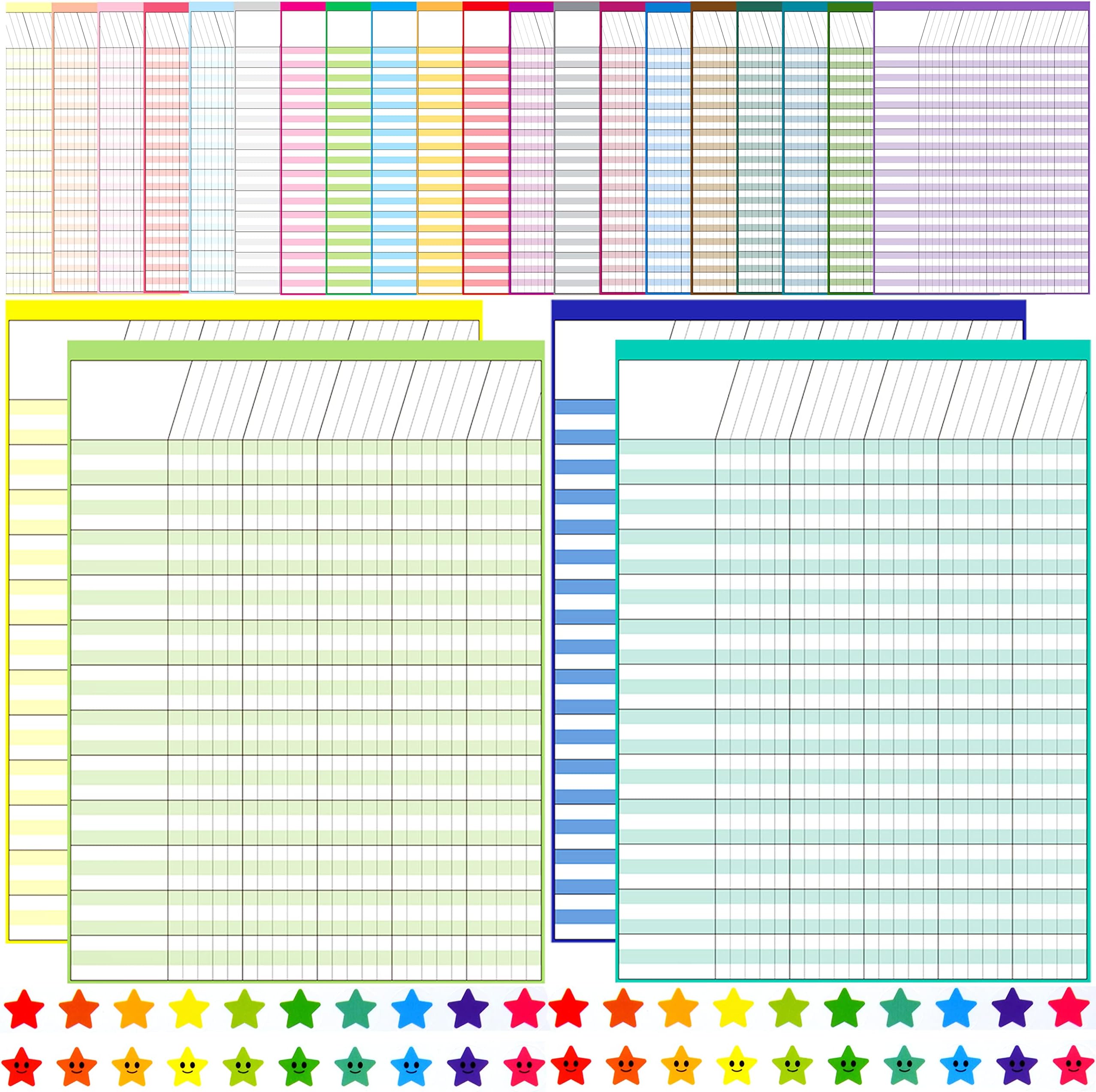 Amazon.com : Outus 6 Pieces Classroom Charts Laminated Dry Erase ...