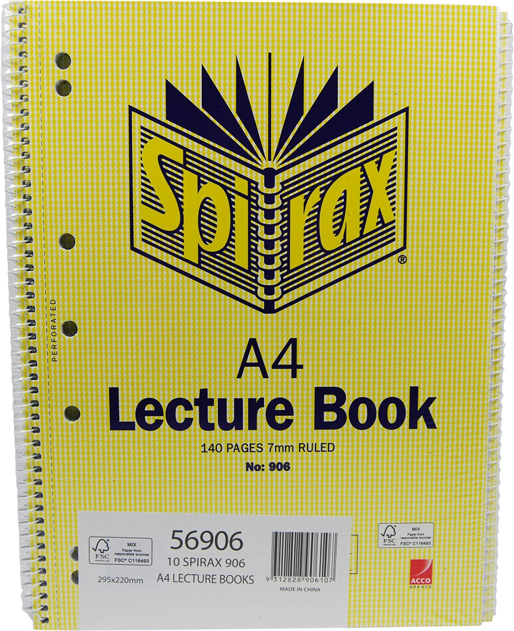 SPIRAX Notebook Side Opening 120 Page A4 Pack of 5, No. 595 : Amazon.com.au: Stationery & Office ...