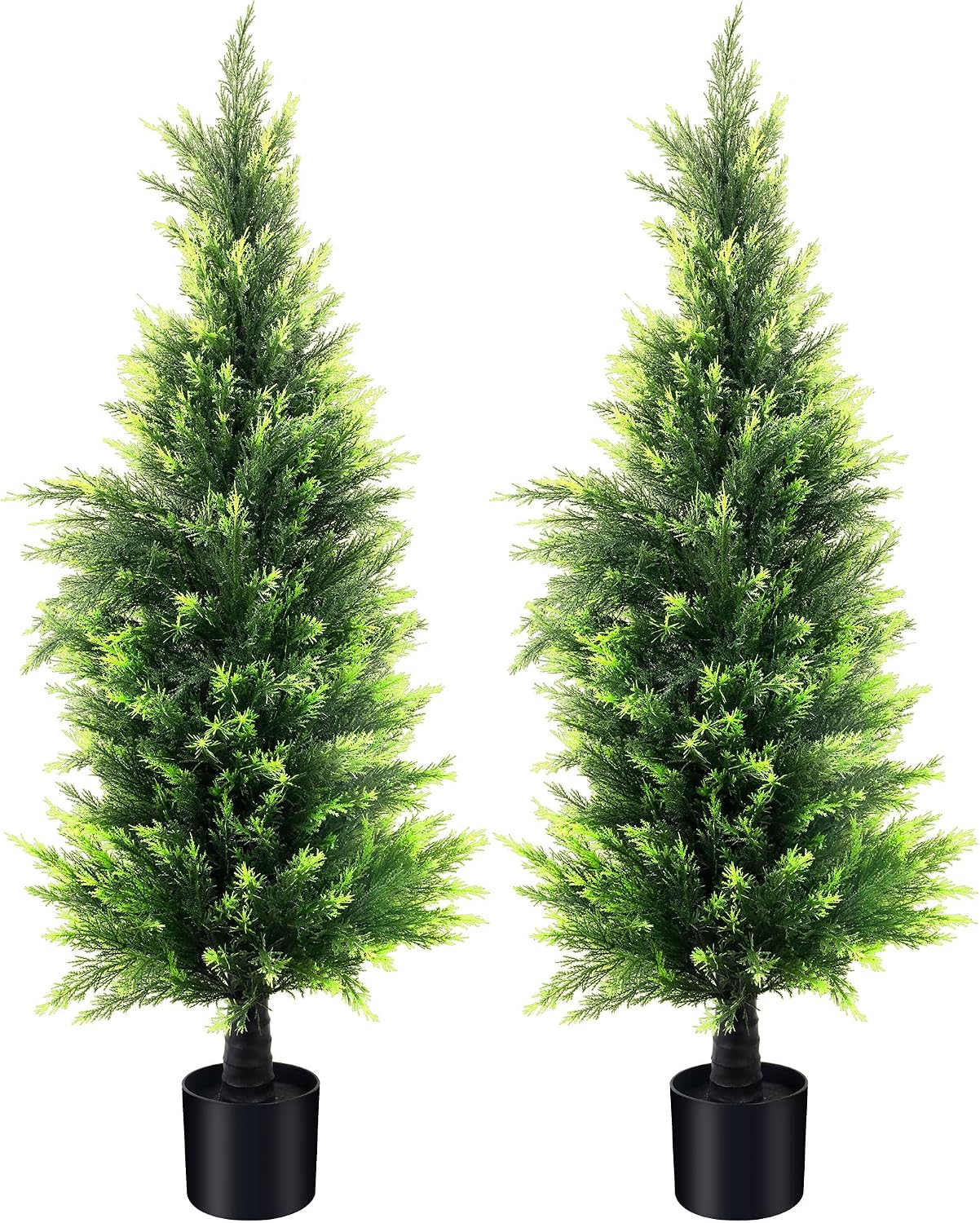 Amazon.com - KOL 4FT 2-Pack Artificial Cedar Topiary Trees UV Resistant ...