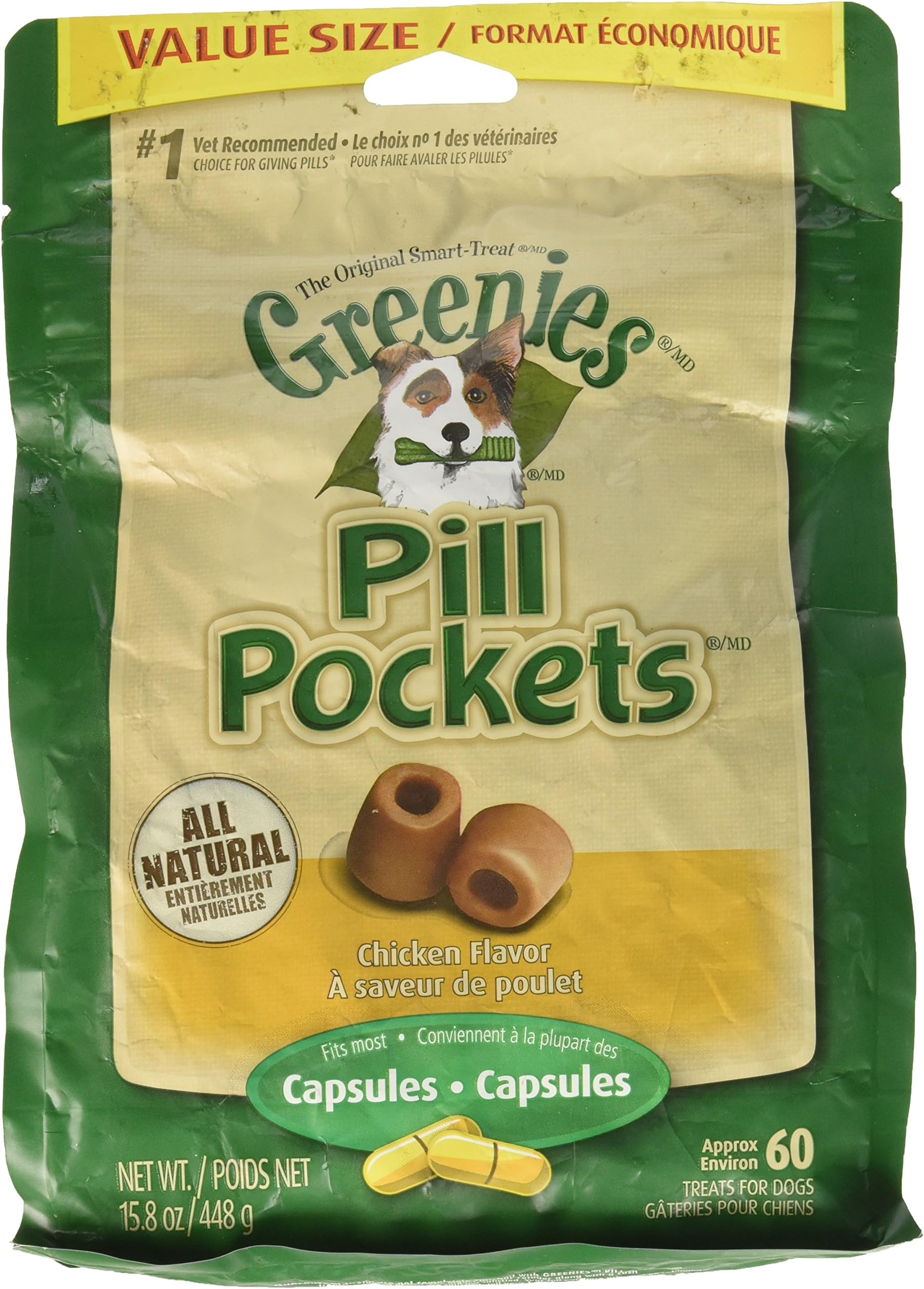 Amazon.com : Greenies Chicken Pill Pocket Dog Capsule Treats (2) 15.8oz ...