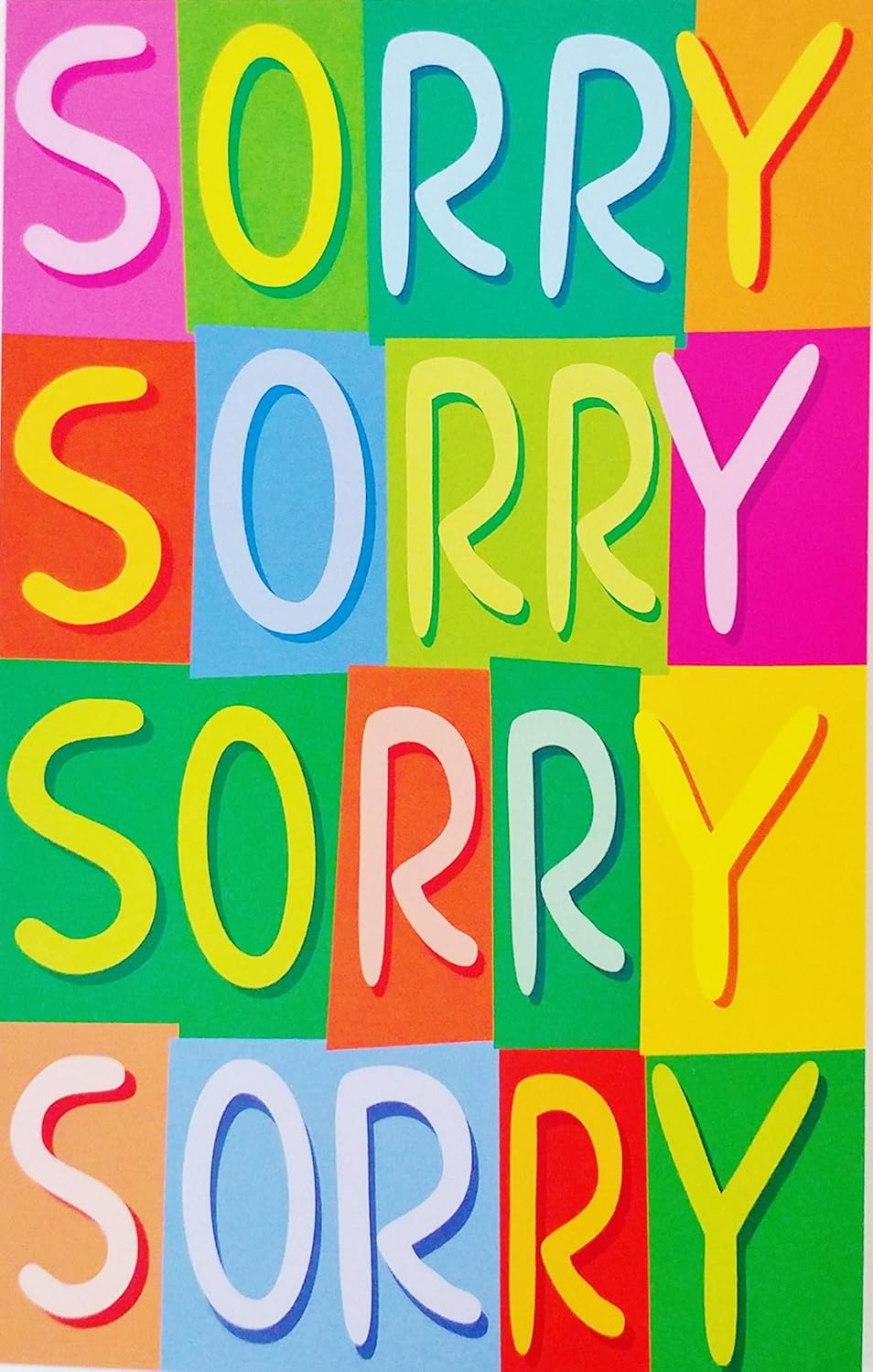 Amazon.com : Sorry Sorry Sorry Sorry - I Apologize - Colorful Apology ...