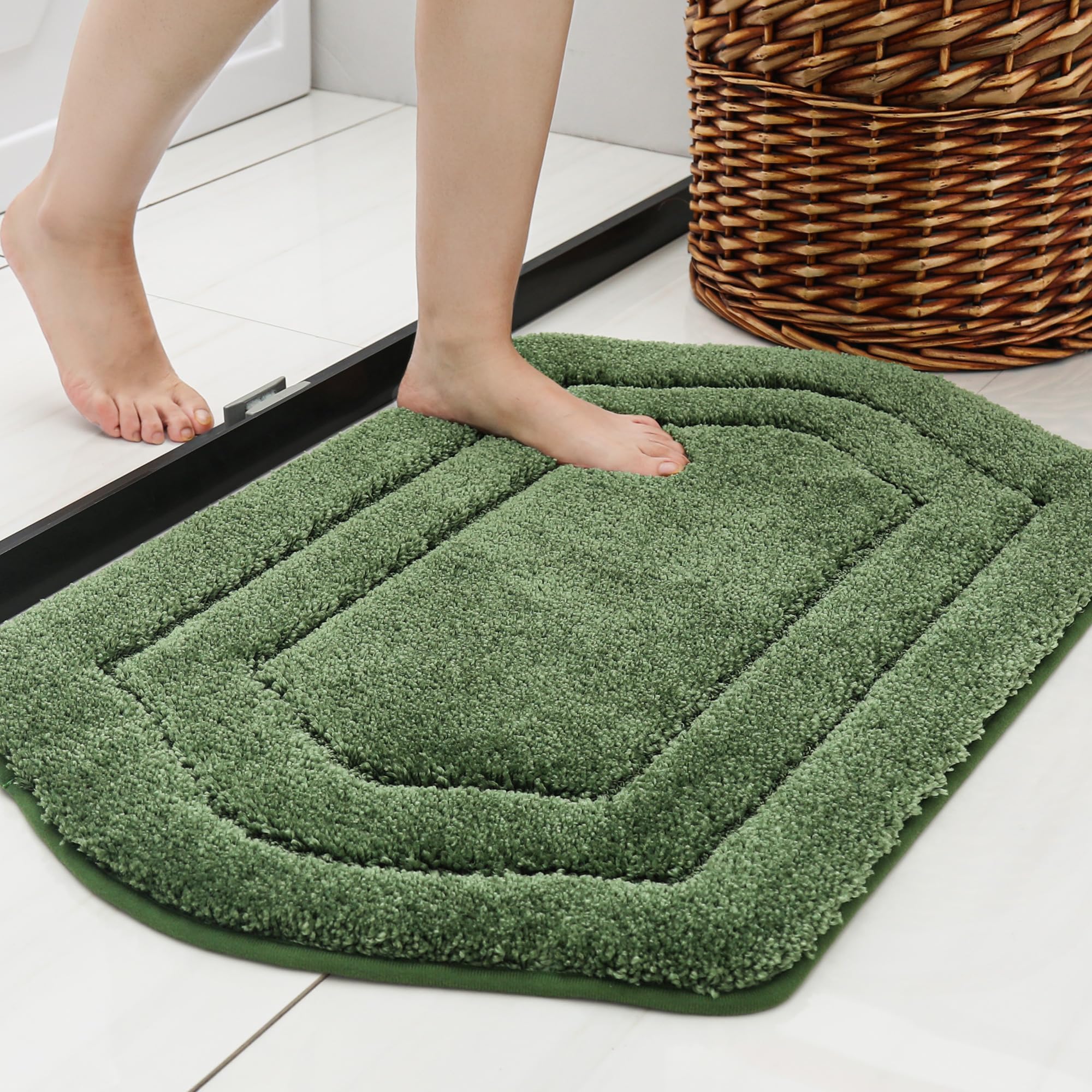 Amazon.com: COSY HOMEER Extra Thick Bath Rugs for Bathroom - Anti-Slip ...