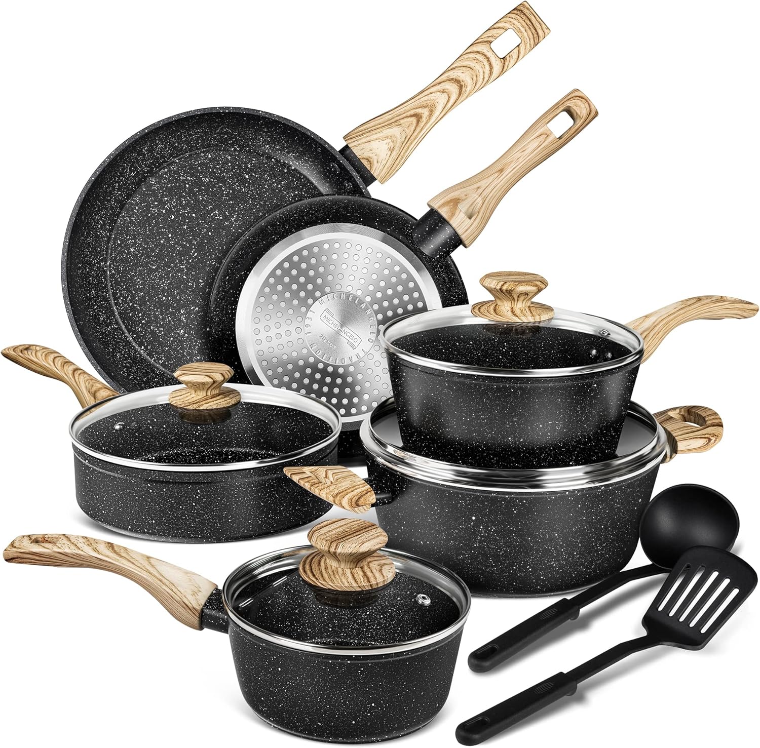 MICHELANGELO Pots and Pans Set Nonstick, Kitchen Cookware Sets with ...