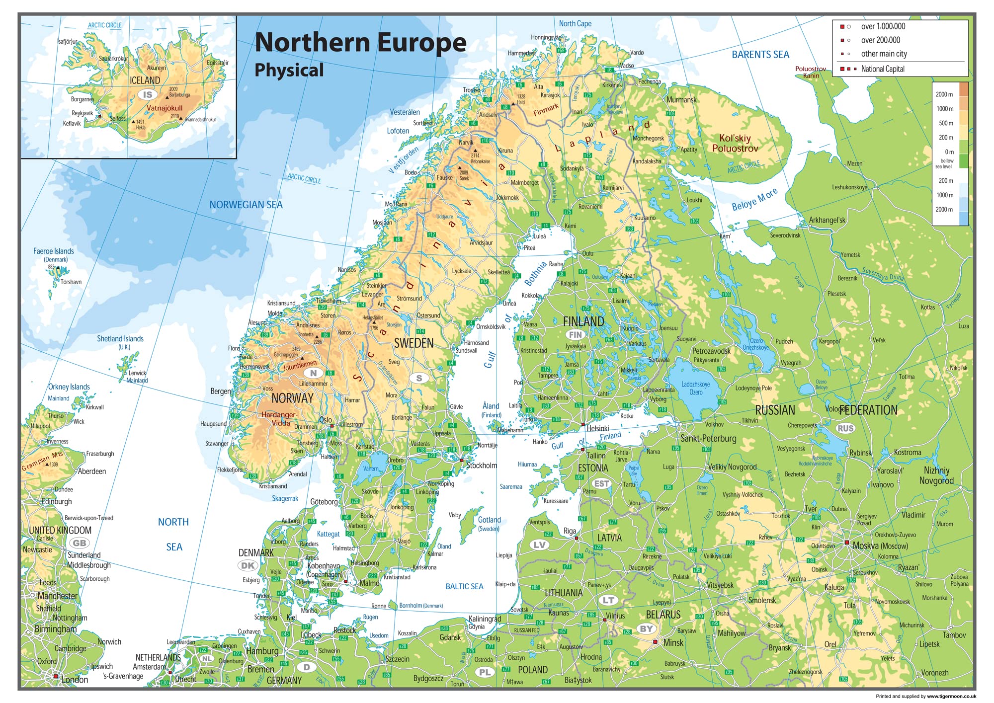 Map Of Northern Europe With Cities
