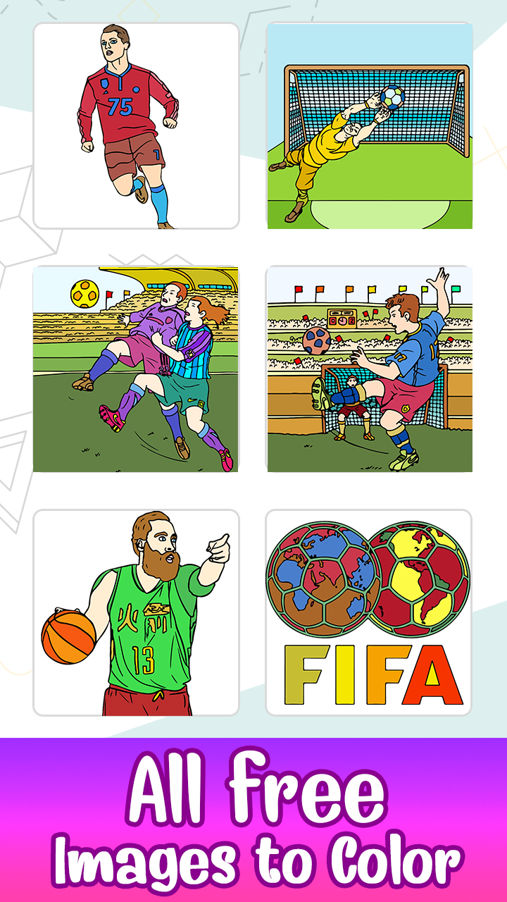 Football Color By Number - Soccer Players Coloring Book - App on the ...